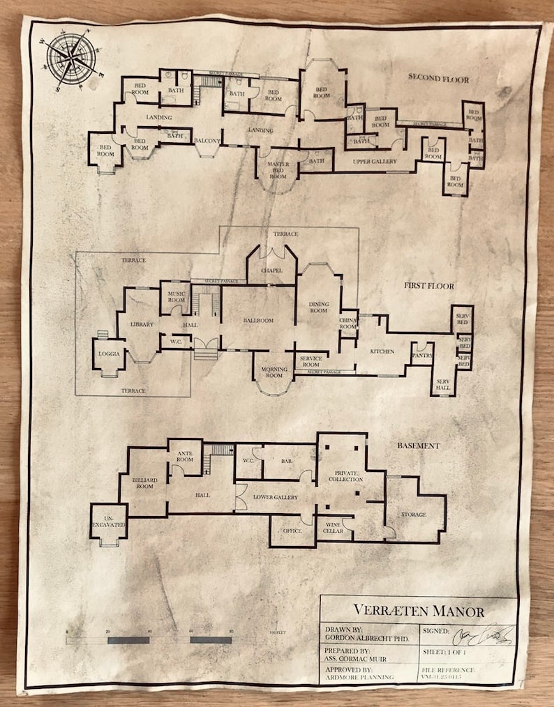 TTRPG Blueprint. PRE-MADE Blueprints of a Manor House for Your Very Own ...