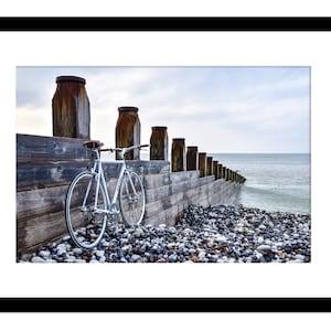 Bike on Pebble Beach Sea Wooden Dock Resting - Etsy
