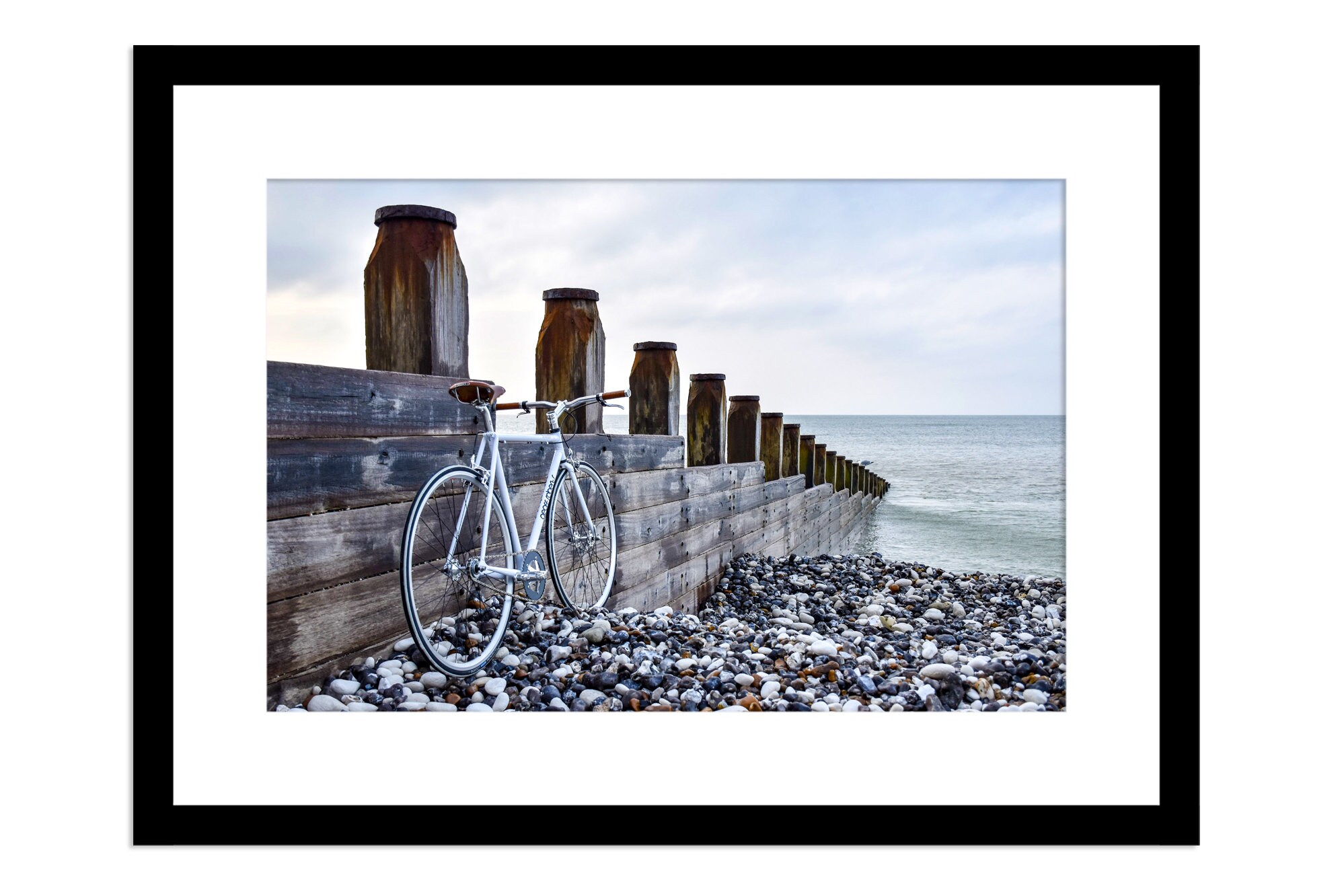 Bike on Pebble Beach Sea Wooden Dock Resting - Etsy