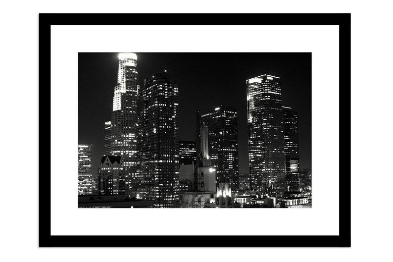 Abstract Striking Black White and Grey Photo of New York City Lit up ...
