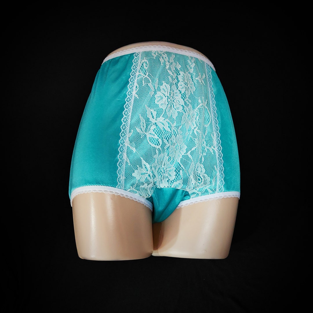Vintage Panties Lovely Soft Shiny Tourqoise Green Vintage Etsy