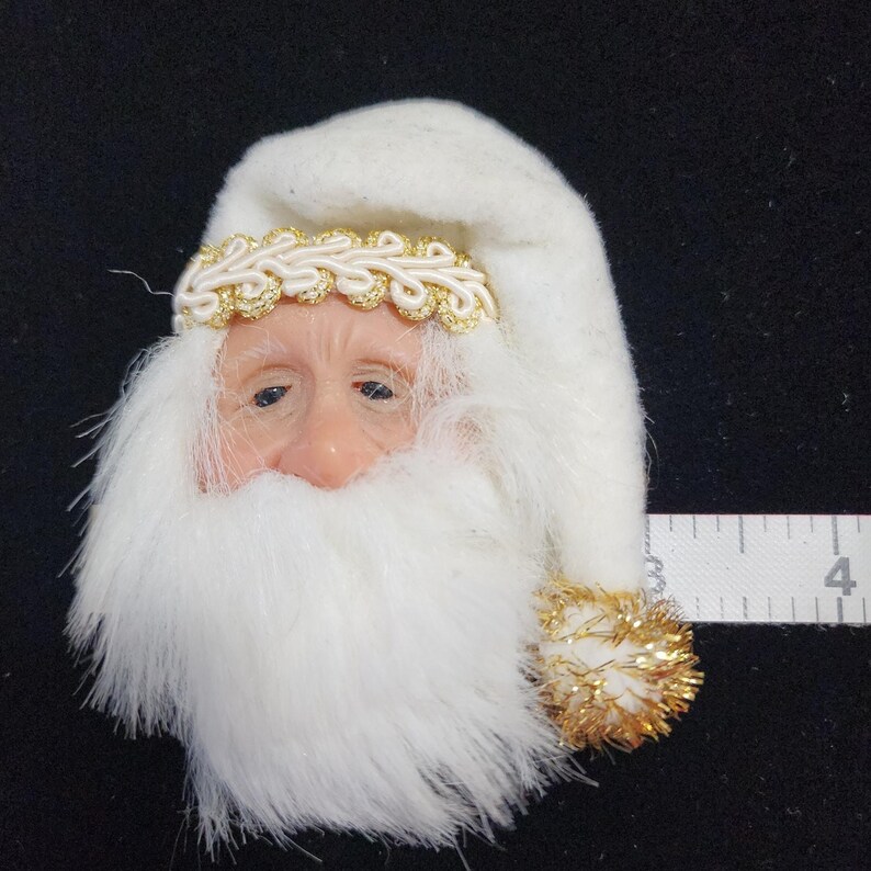 Santa Claus Face Brooch Pin White-gold Faux Fur Northwest Santa ...
