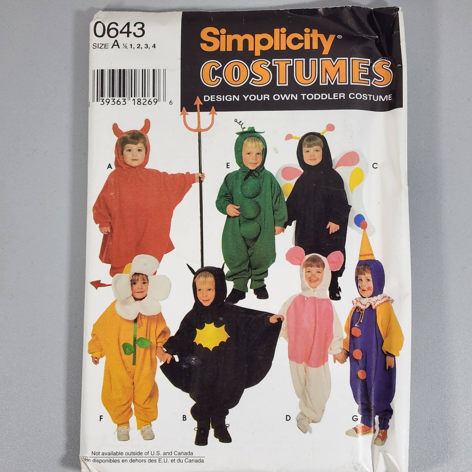 Simplicity Child Halloween Costumes Patterns Sizes A & BB Lot - Etsy