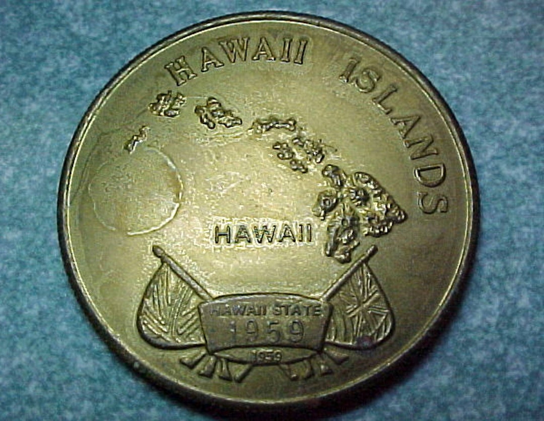 1959 Historical Hawaii Hawaiian Islands Statehood Medal Reeded Edge ...