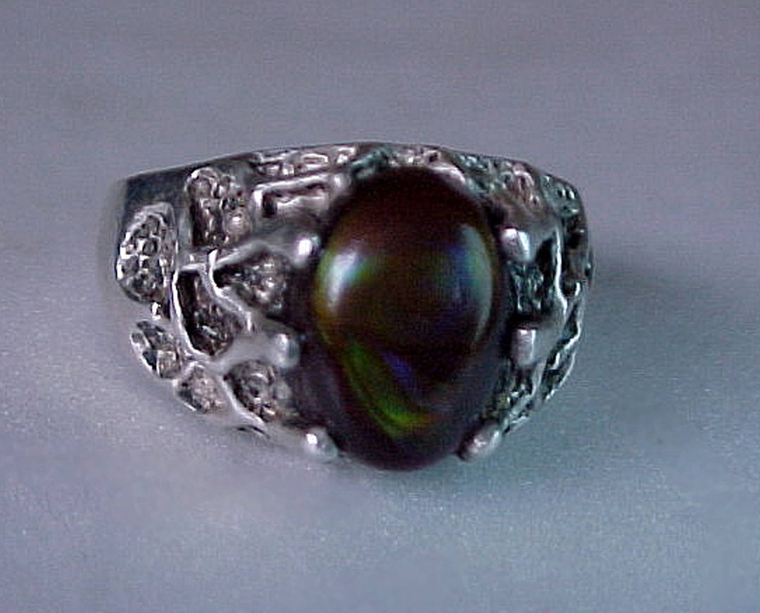 Mid-century Sterling Silver Boulder Wax Opal Nugget Ring - Etsy