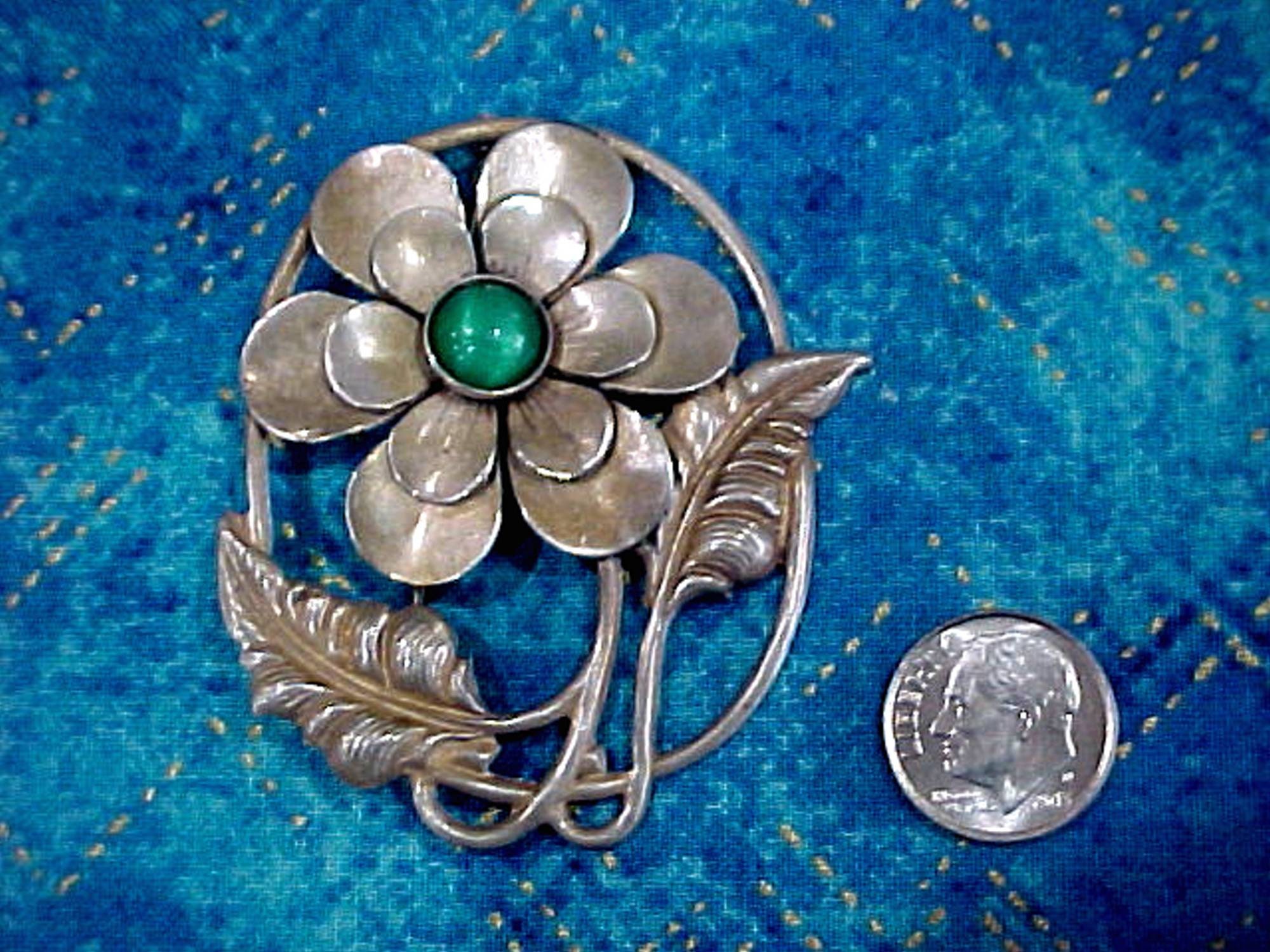 Large Vintage Unsigned Artist Floral Sterling Silver Pin - Etsy