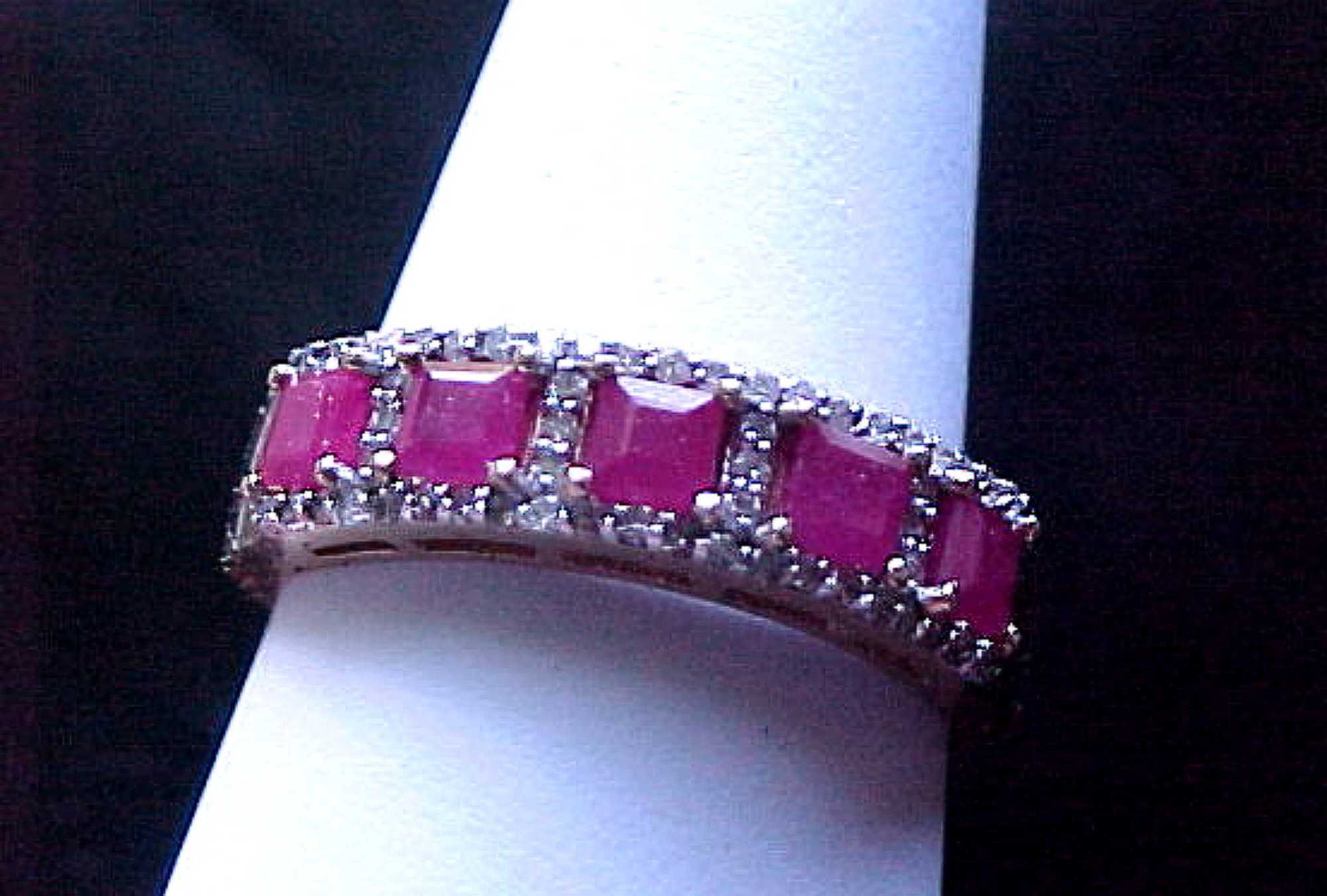 Fine Vintage Gold 5 Natural Princess Cut Rubies and 56 - Etsy