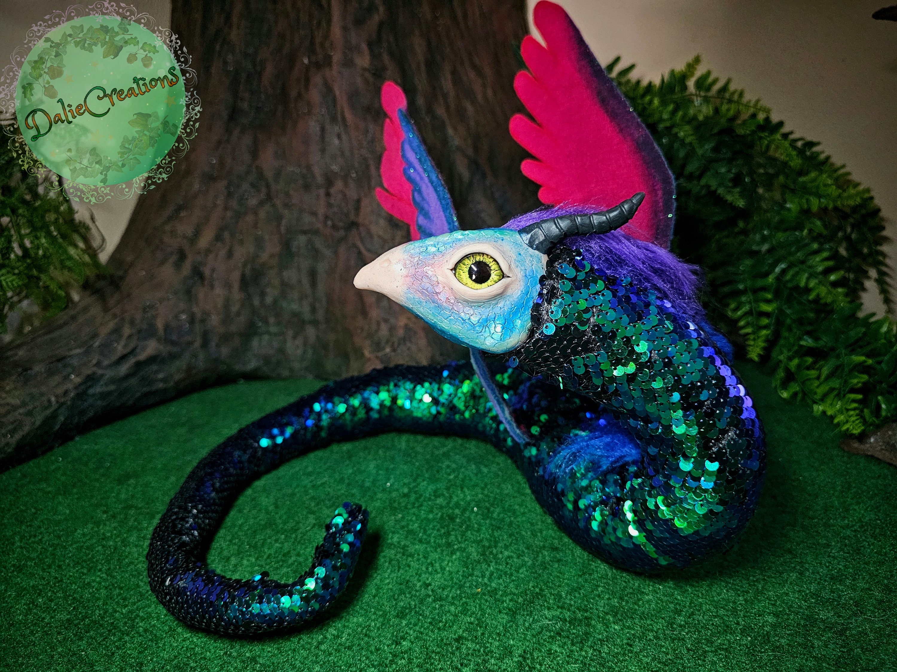 TO ORDER Fantasy Peacock Snake Oca Fantasy Animal HP Fanart Artdoll Doll Creature Fantastic Creature Plush Doll Magic Creature Etsy Canada