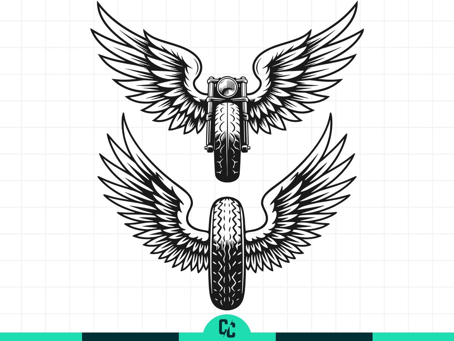 Wheel Wings Svg, Motorcycle Wheel Svg, Winged Wheel Svg, Biker Svg ...