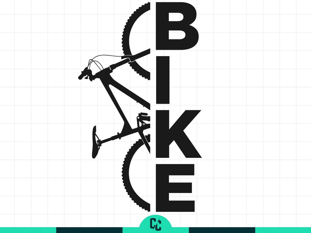 Mountain Bike SVG, Vertical Bike Text Shirt Design, MTB Silhouette PNG ...