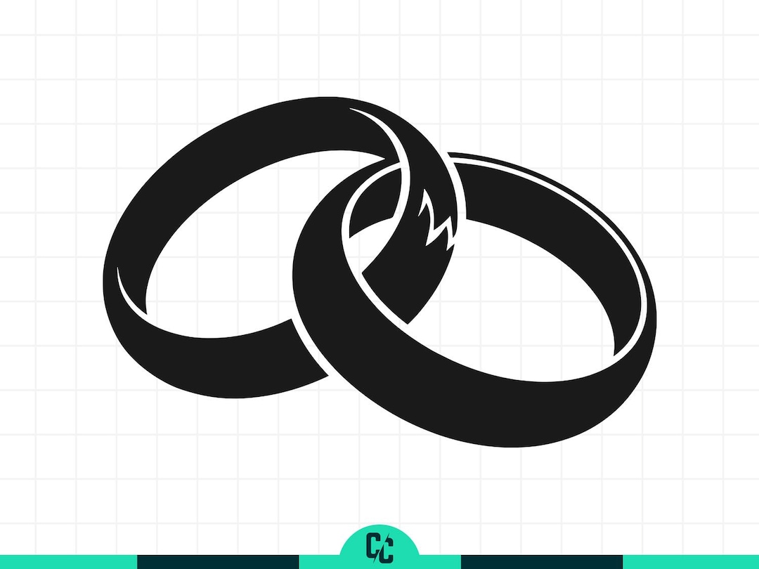 Wedding Rings Svg, Interlocking Rings Svg, Marriage Symbol Svg, Wedding ...