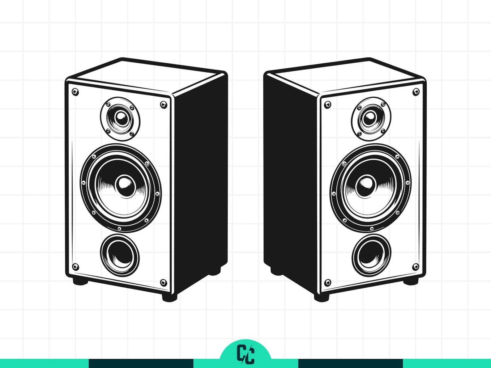 Speaker SVG, Studio Monitor SVG, DJ Speakers Silhouette, Audio ...