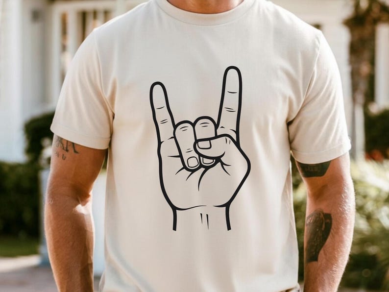 Rock on Hand Sign SVG, Heavy Metal Horns PNG, Rock and Roll Hand ...
