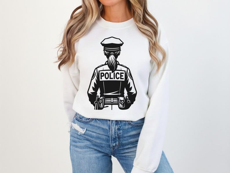 Female Police Officer Back SVG, Woman Police SVG, Police Wife Shirt ...