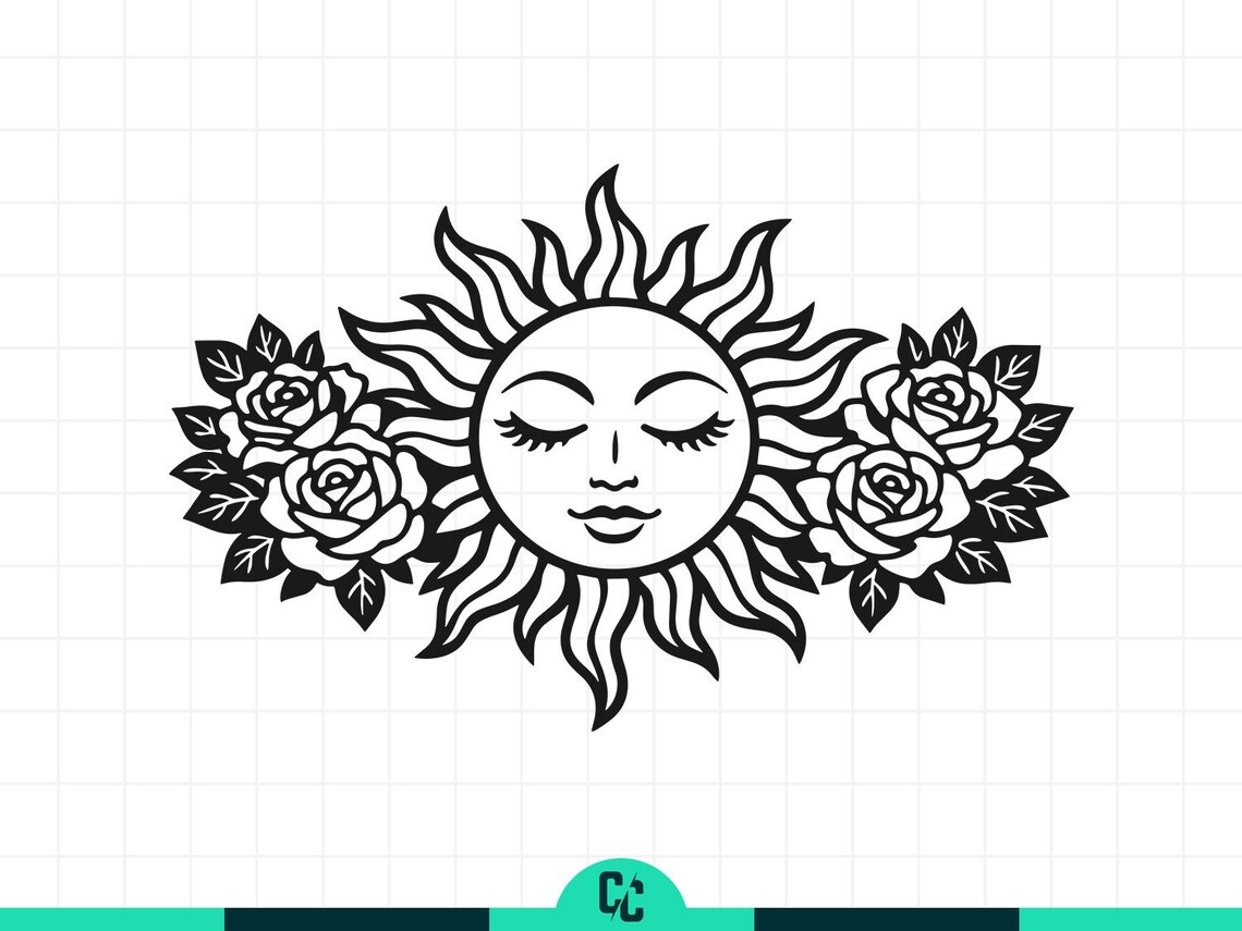Sun SVG, Summer SVG, Beach Svg, Sunshine Svg, Sun Png, Floral Sun SVG ...