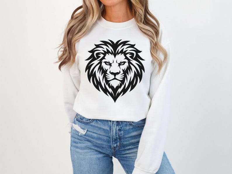 Lion Head SVG, Lion Face SVG for Shirt, Majestic Lion Silhouette PNG ...