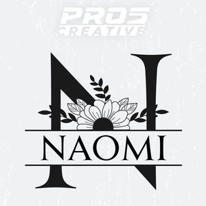 Split Monogram Svg, Spilt Letter Svg, Sunflower Monogram Svg, Family ...