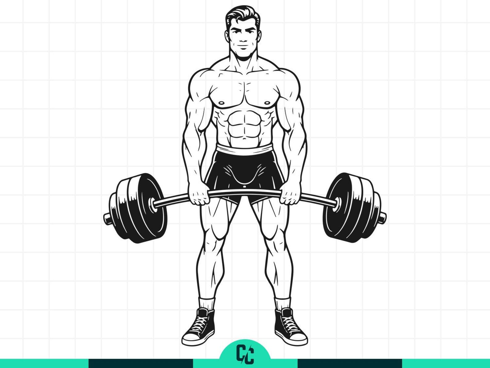 Bodybuilding Man SVG, Muscle Flexing PNG, Barbell Fitness Gym Logo ...