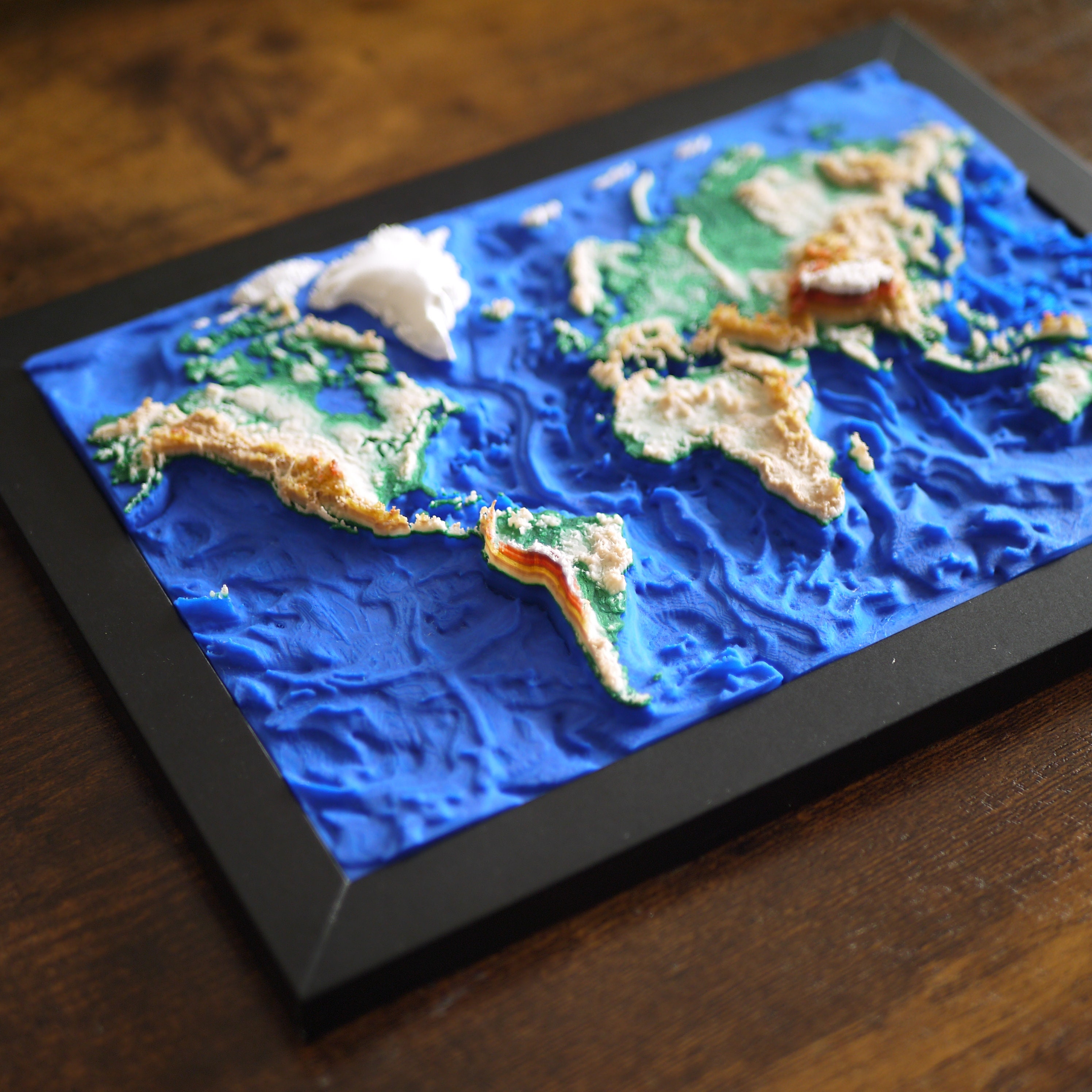 3D World Map-a5 Map of the World With Topography and Bathymetry /wall ...