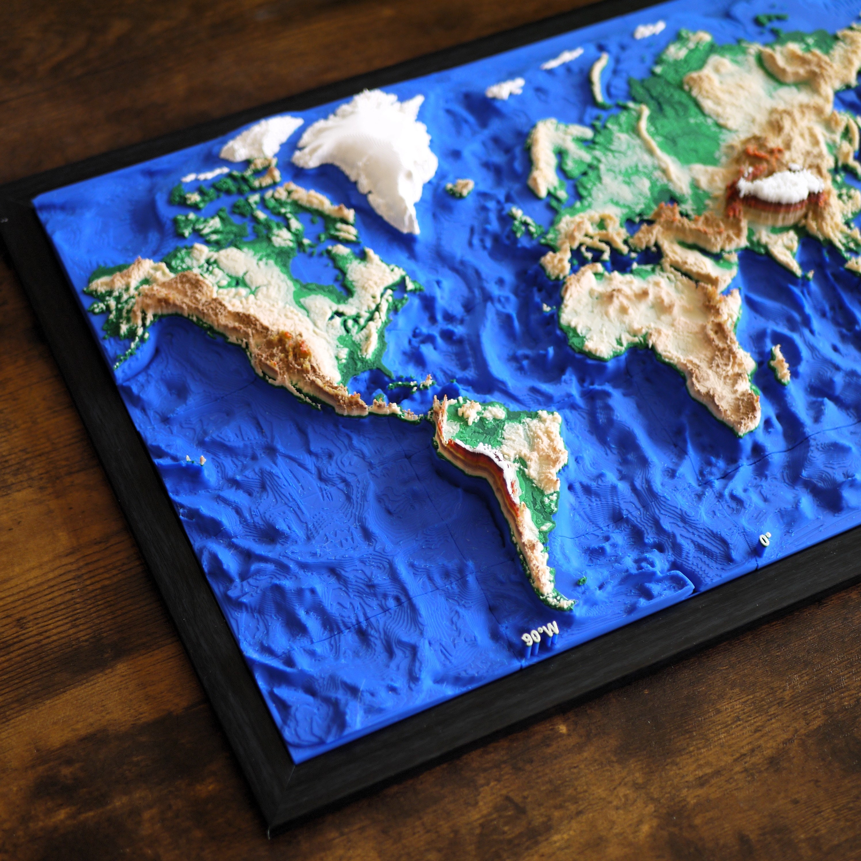 3D World Map-a3 Map of the World With Topography and Bathymetry - Etsy UK