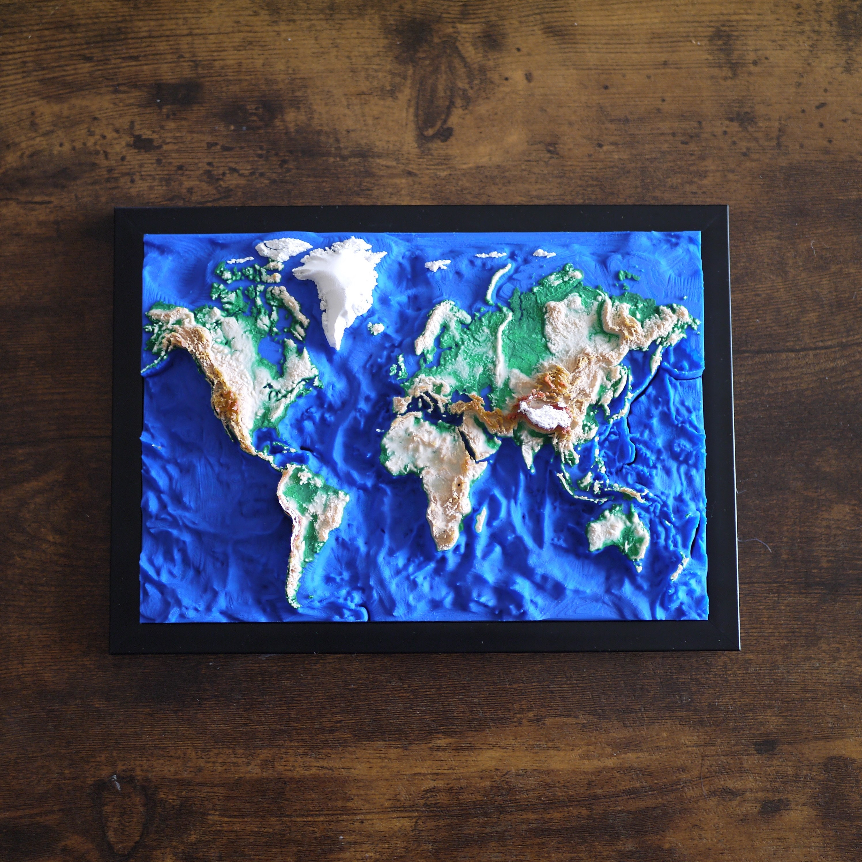 3D World Map-a5 Map of the World With Topography and Bathymetry /with ...