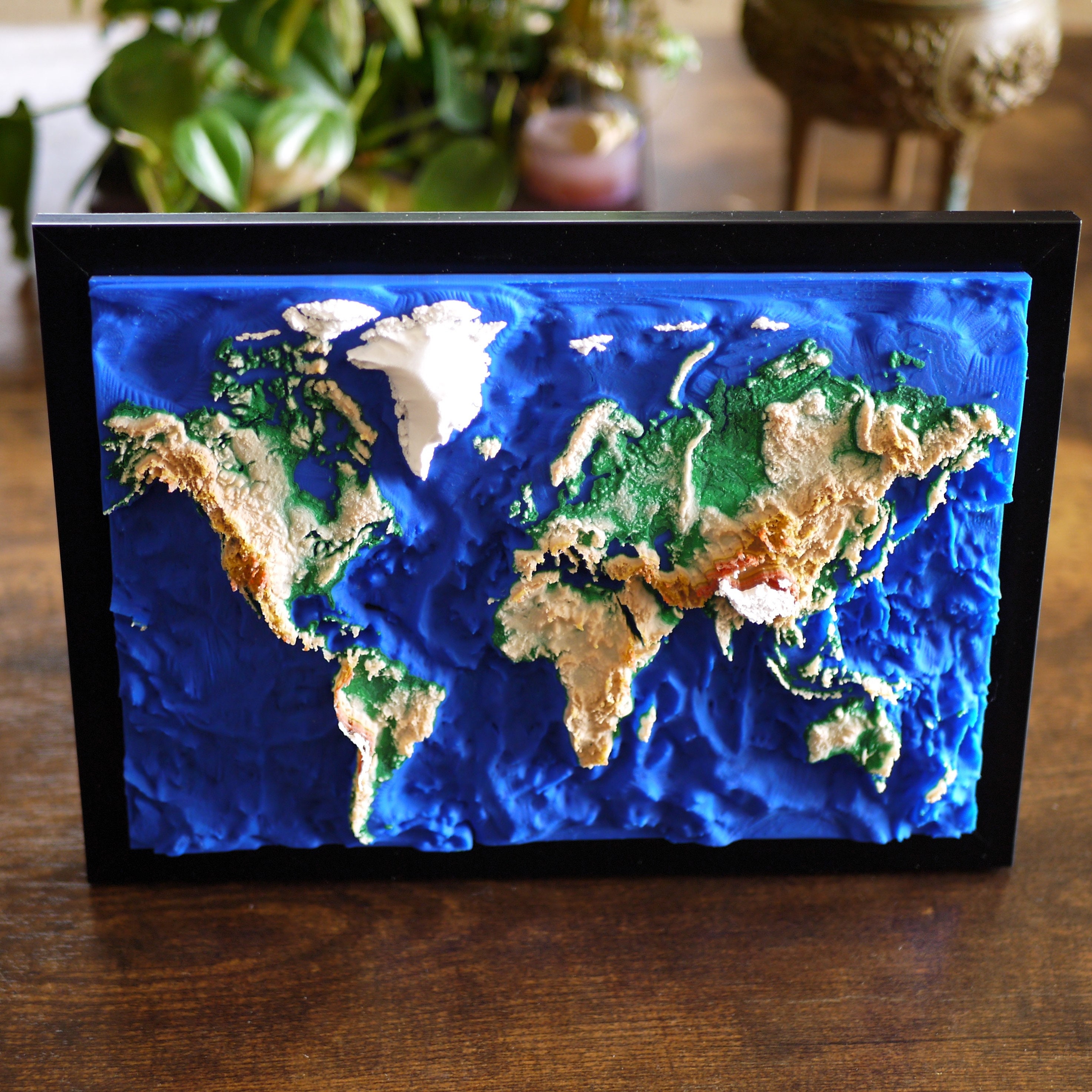 3D World Map-a5 Map of the World With Topography and Bathymetry /with ...