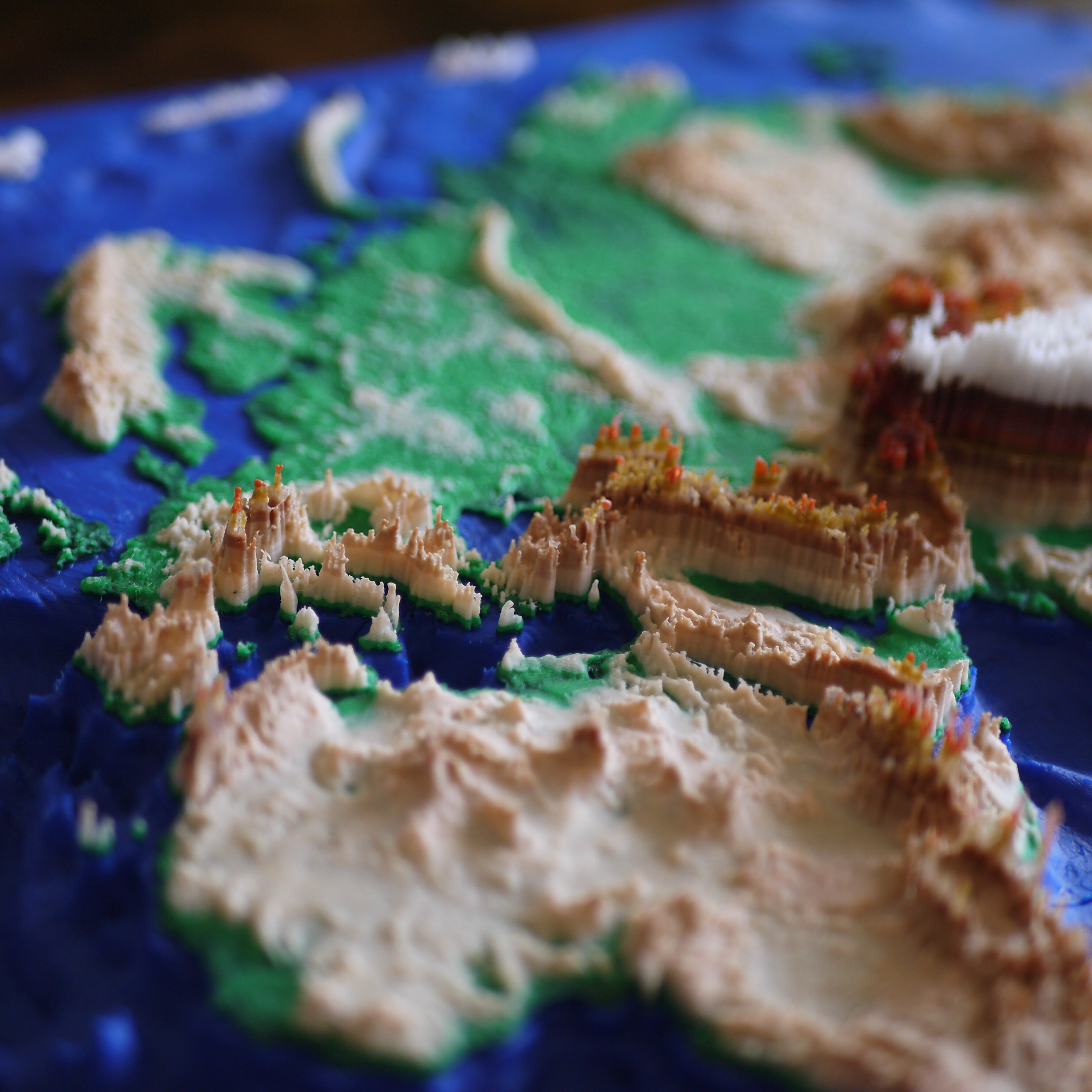 3D WORLD TOPOGRAPHY MAP for Decoration Planet Earth Bathymetry Hanging ...