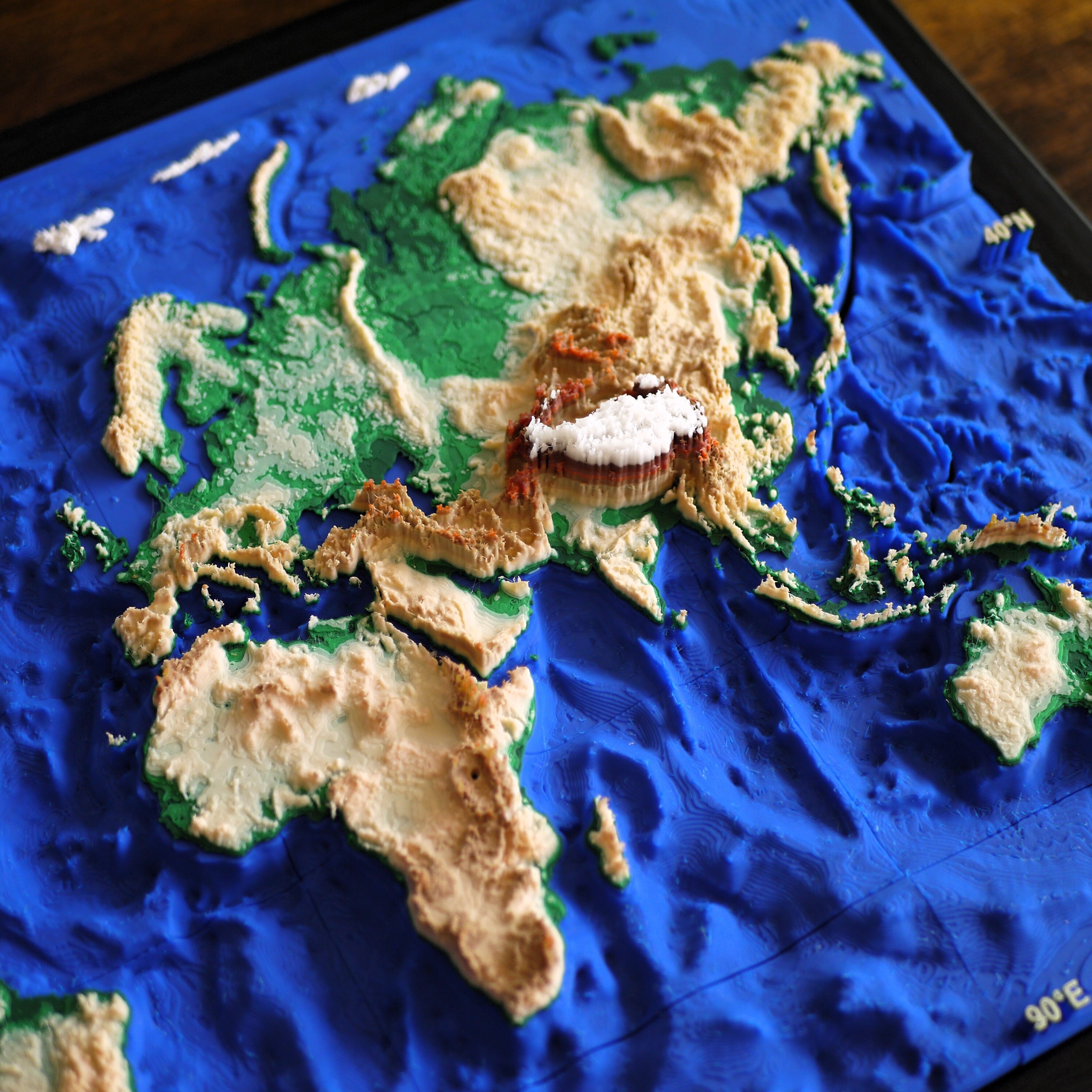 3D World Map-a3 Map of the World With Topography and Bathymetry - Etsy UK