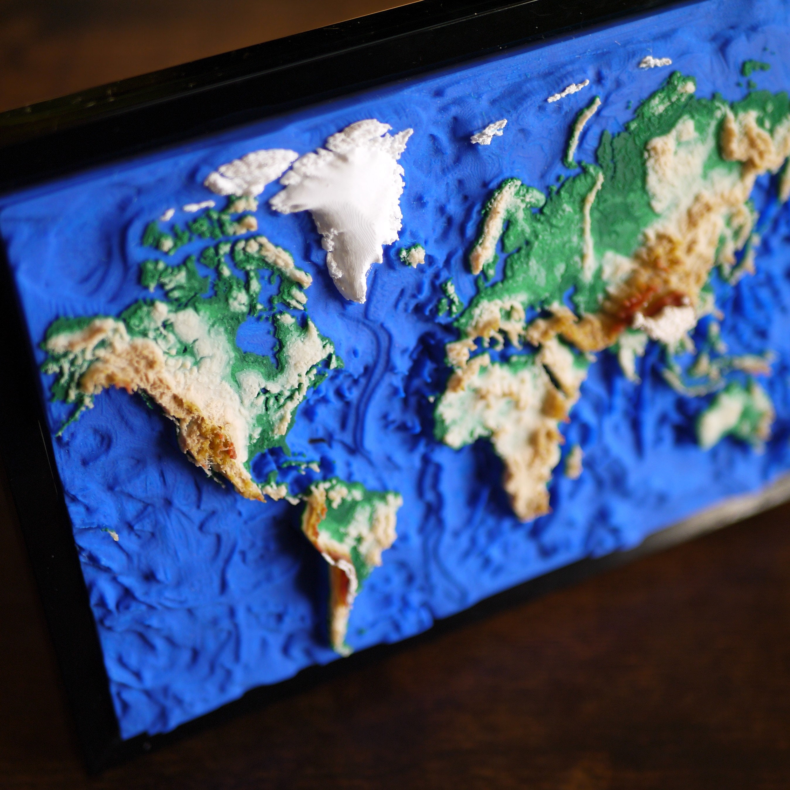 3D Topographic Map of Planet Earth /2L - Etsy