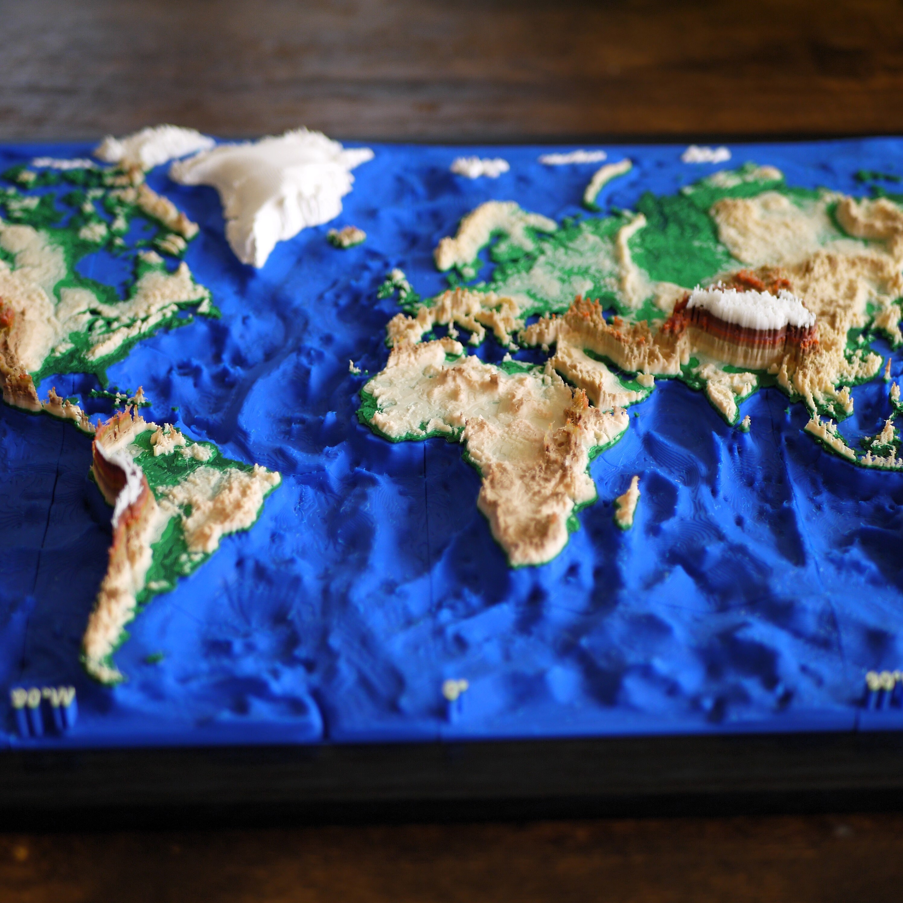 3D World Map-a3 Map of the World With Topography and Bathymetry - Etsy UK