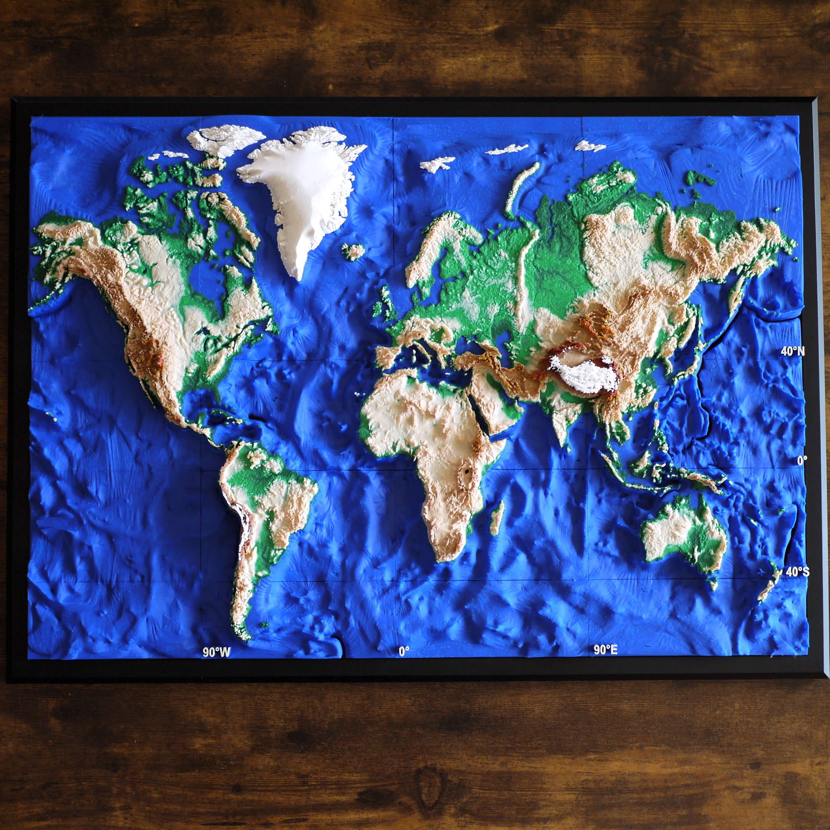 3D WORLD TOPOGRAPHY MAP for Decoration Planet Earth Bathymetry Hanging ...