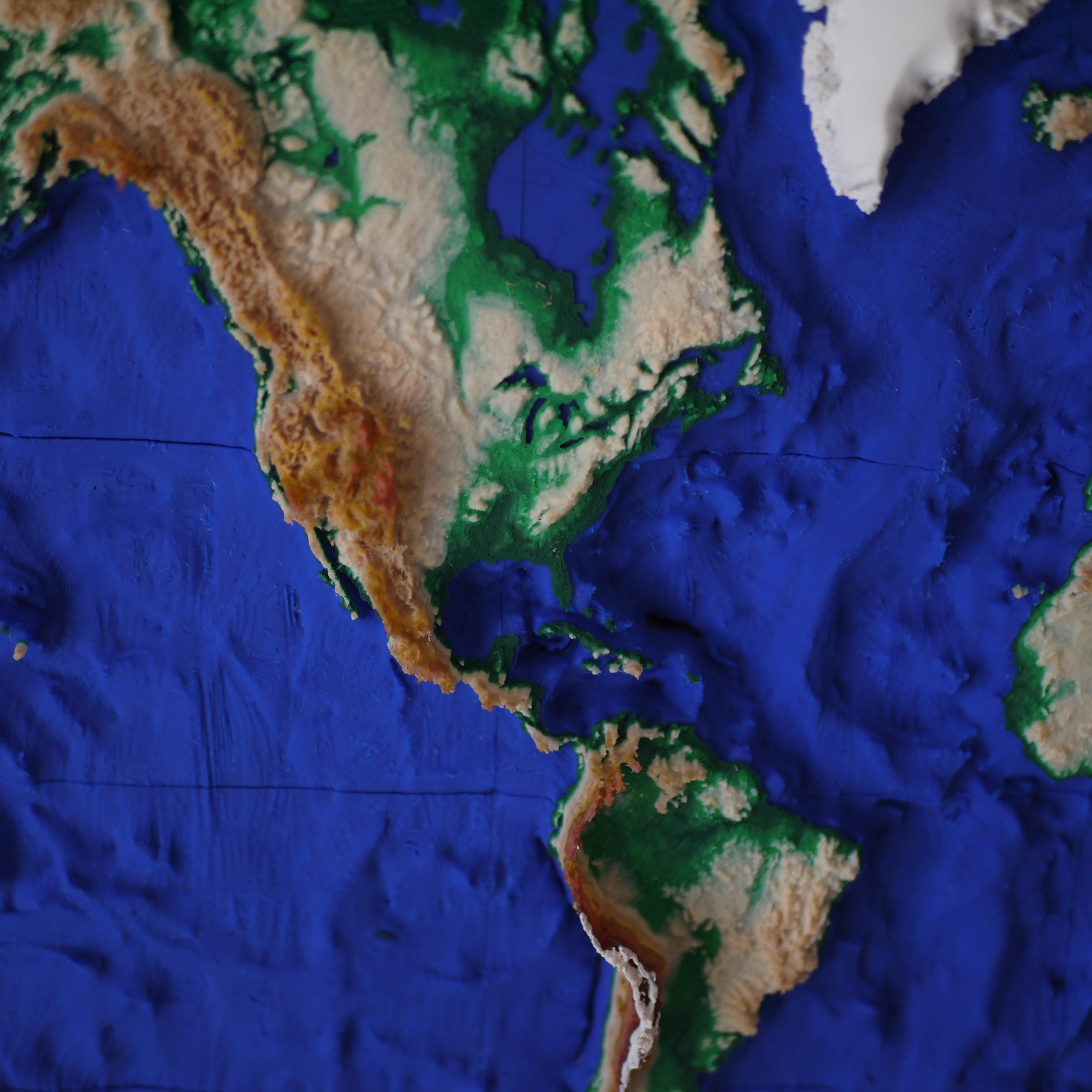 3D World Map-a3 Map of the World With Topography and Bathymetry - Etsy UK