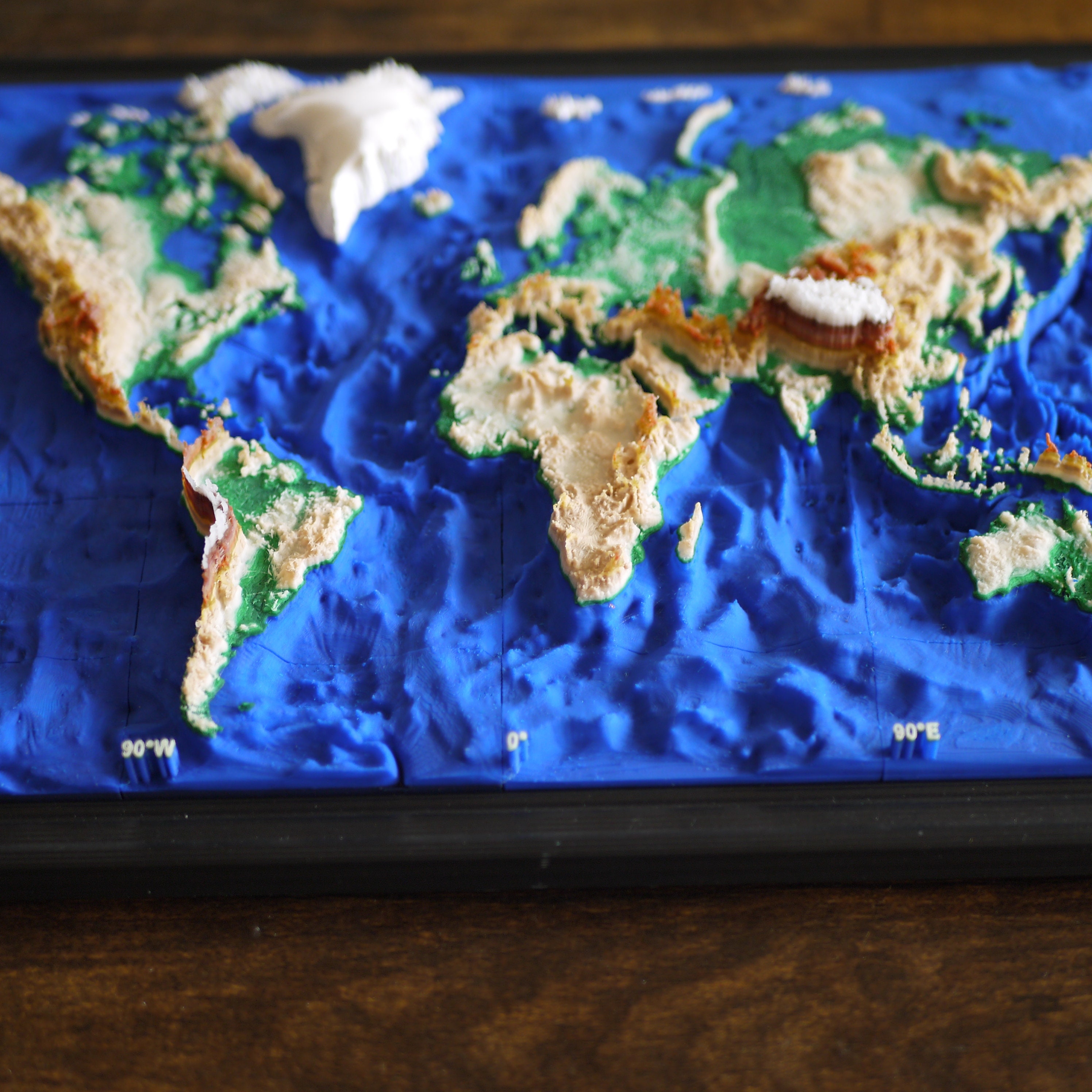 3D World Map-b5 Map of the World With Topography and Bathymetry - Etsy