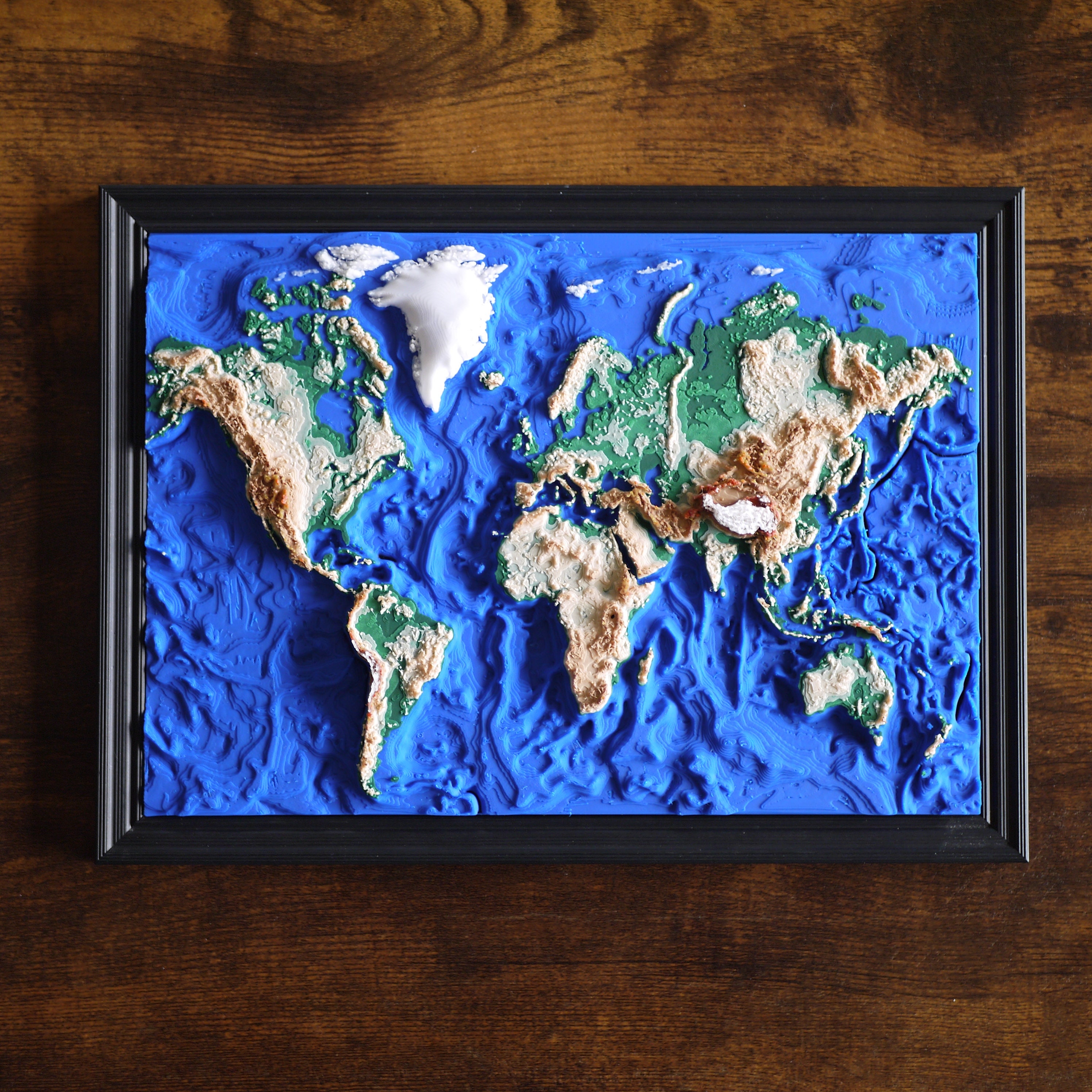 3D World Map-b5 Map of the World With Topography and - Etsy Australia