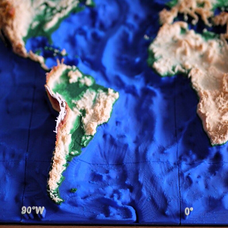 3D World Map B4 World Map With Topography and Bathymetry - Etsy