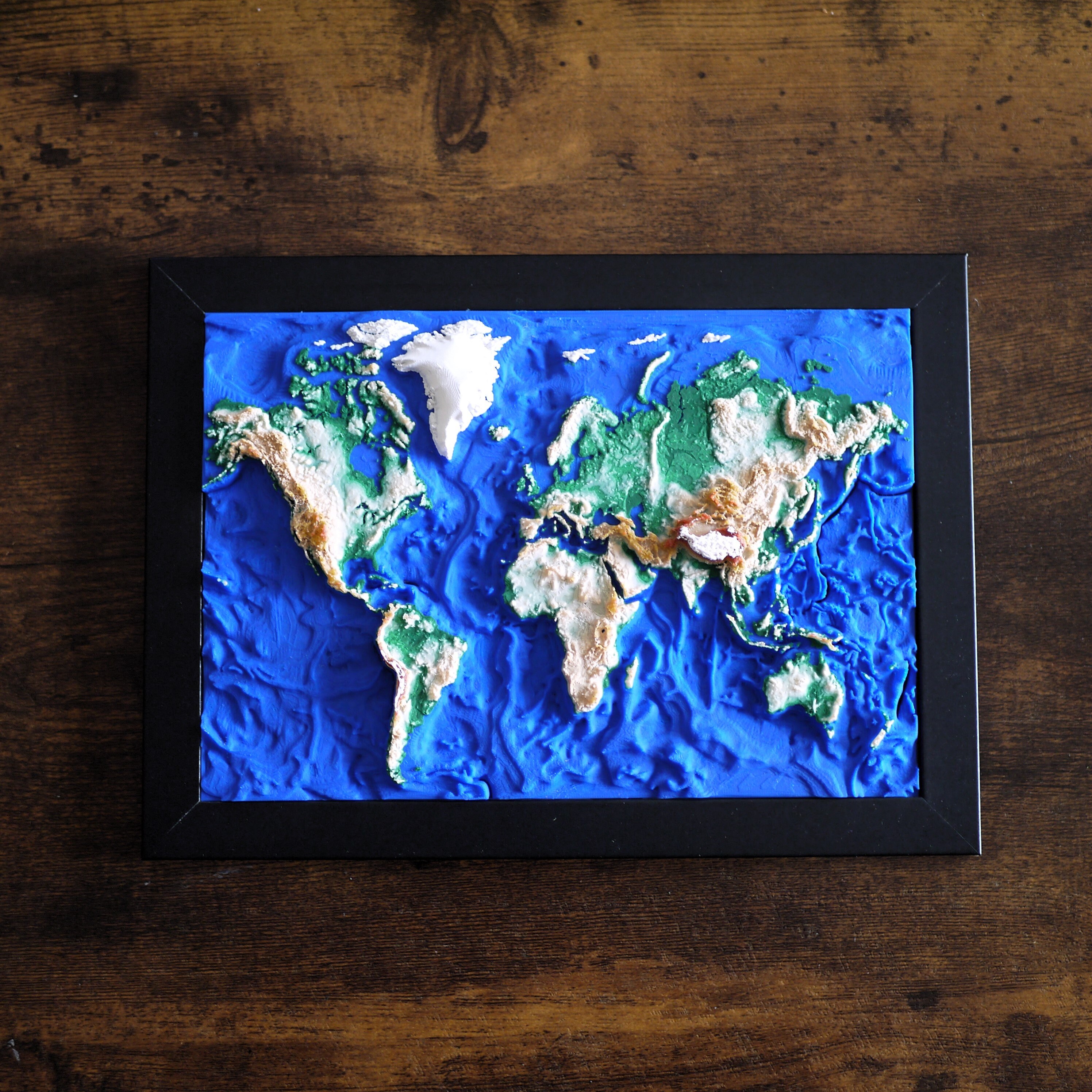 3D World Map-a5 Map of the World With Topography and Bathymetry /wall ...