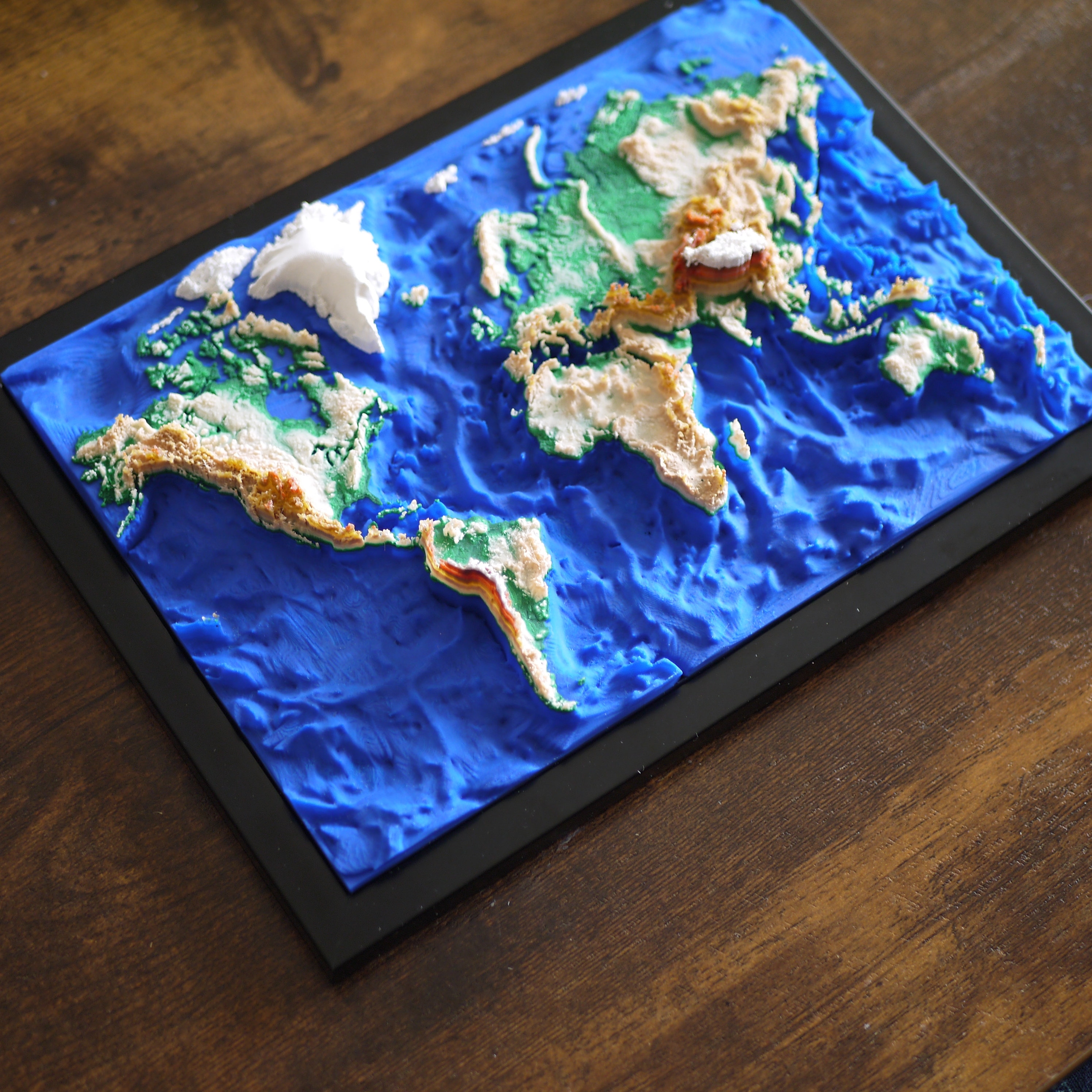 3D World Map-a5 Map of the World With Topography and Bathymetry /with ...