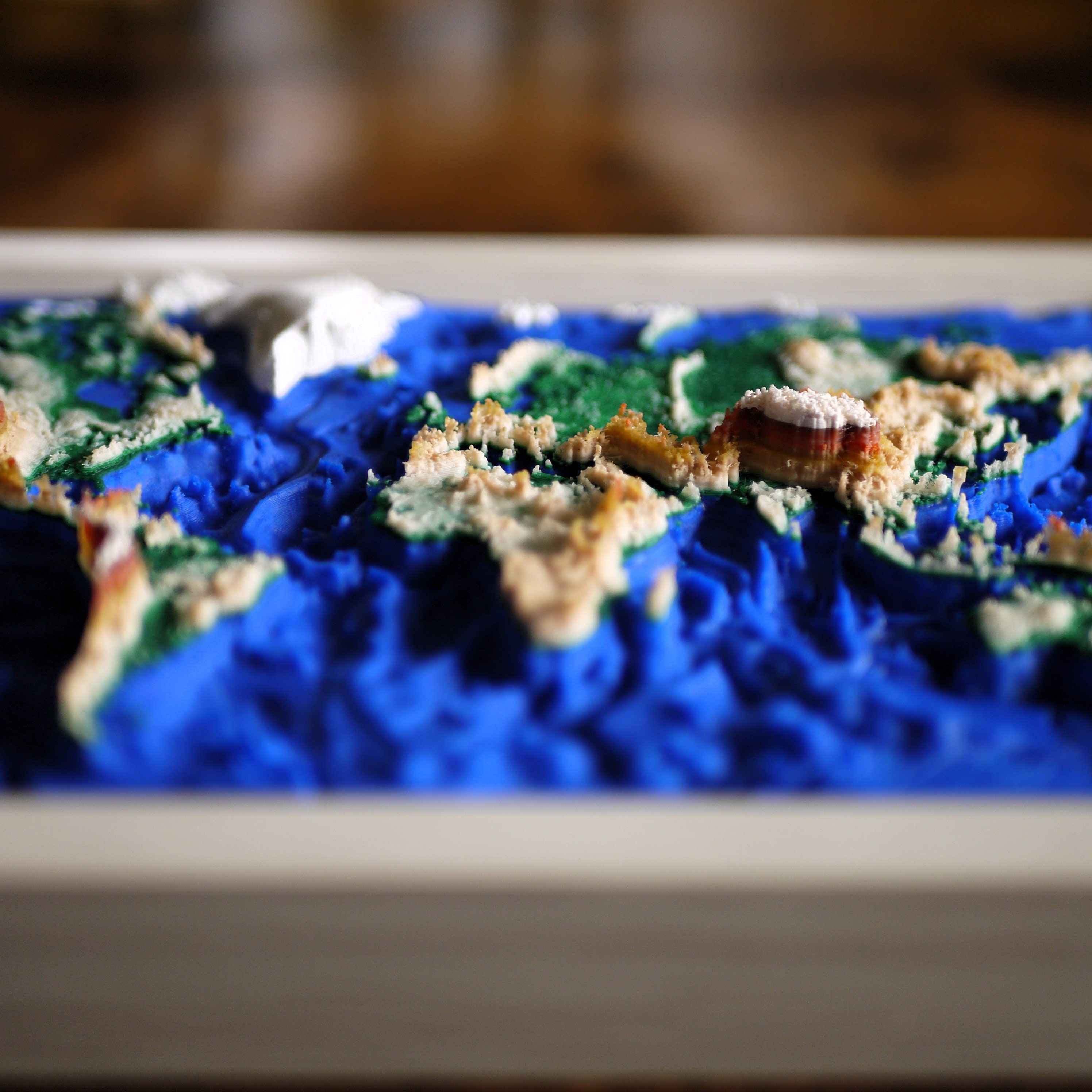 3D World Map-map of the World With Topography and Bathymetry /2L White ...