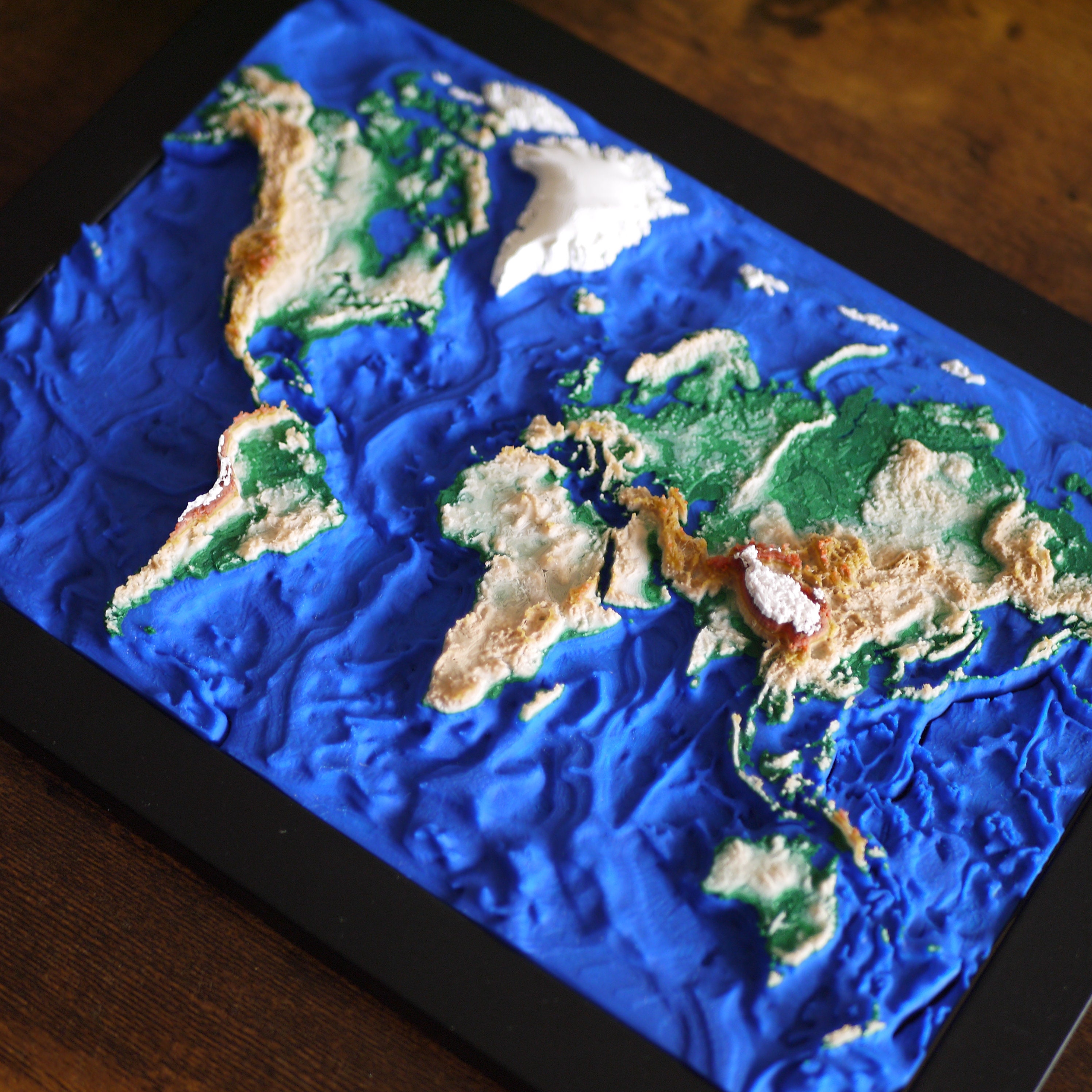 3D World Map-a5 Map of the World With Topography and Bathymetry /wall ...