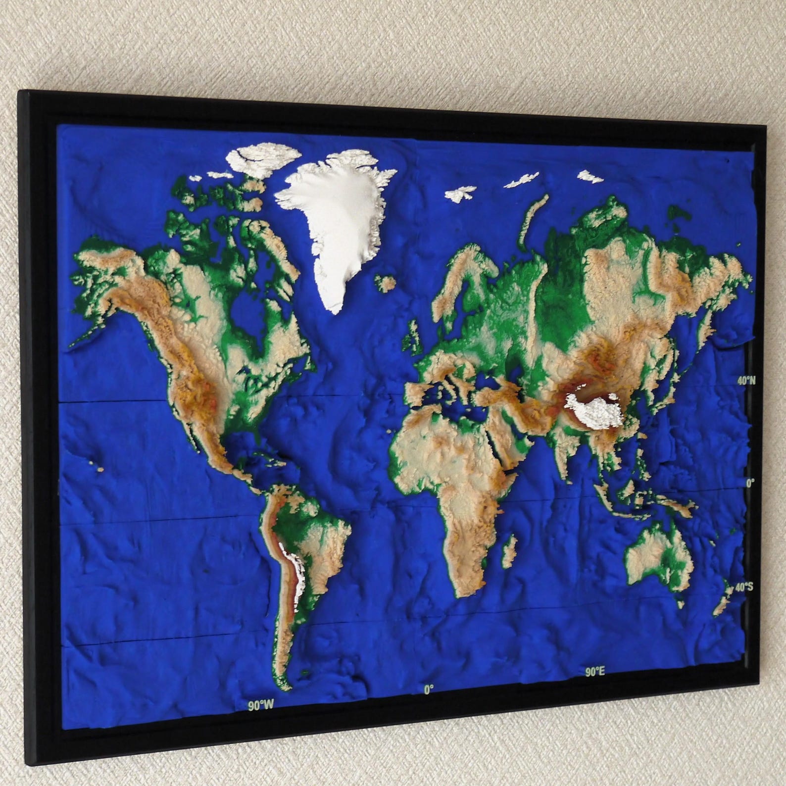3D World Map-a3 Map of the World With Topography and Bathymetry - Etsy ...