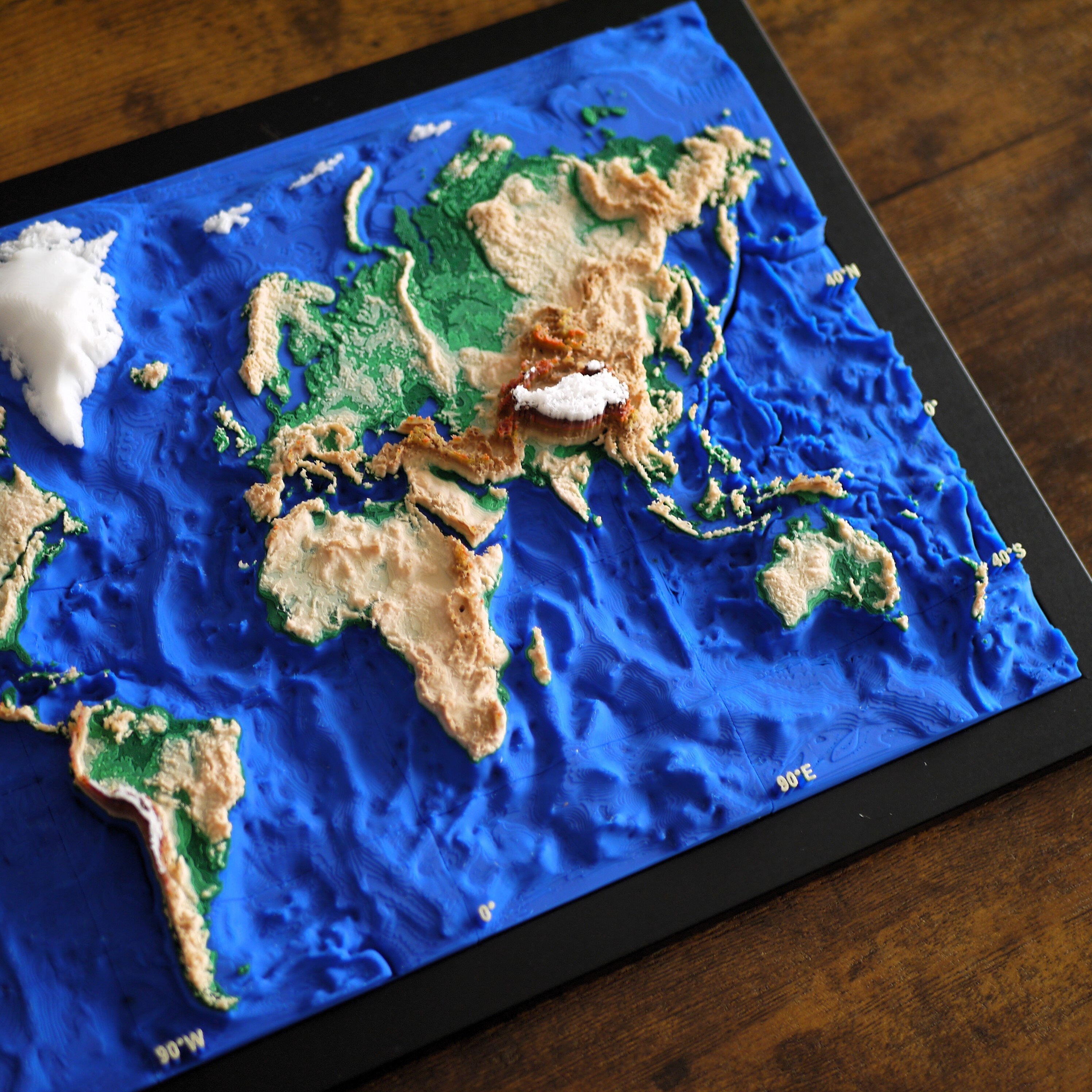 3D Map A4 World Map With Topography and Bathymetry - Etsy Australia