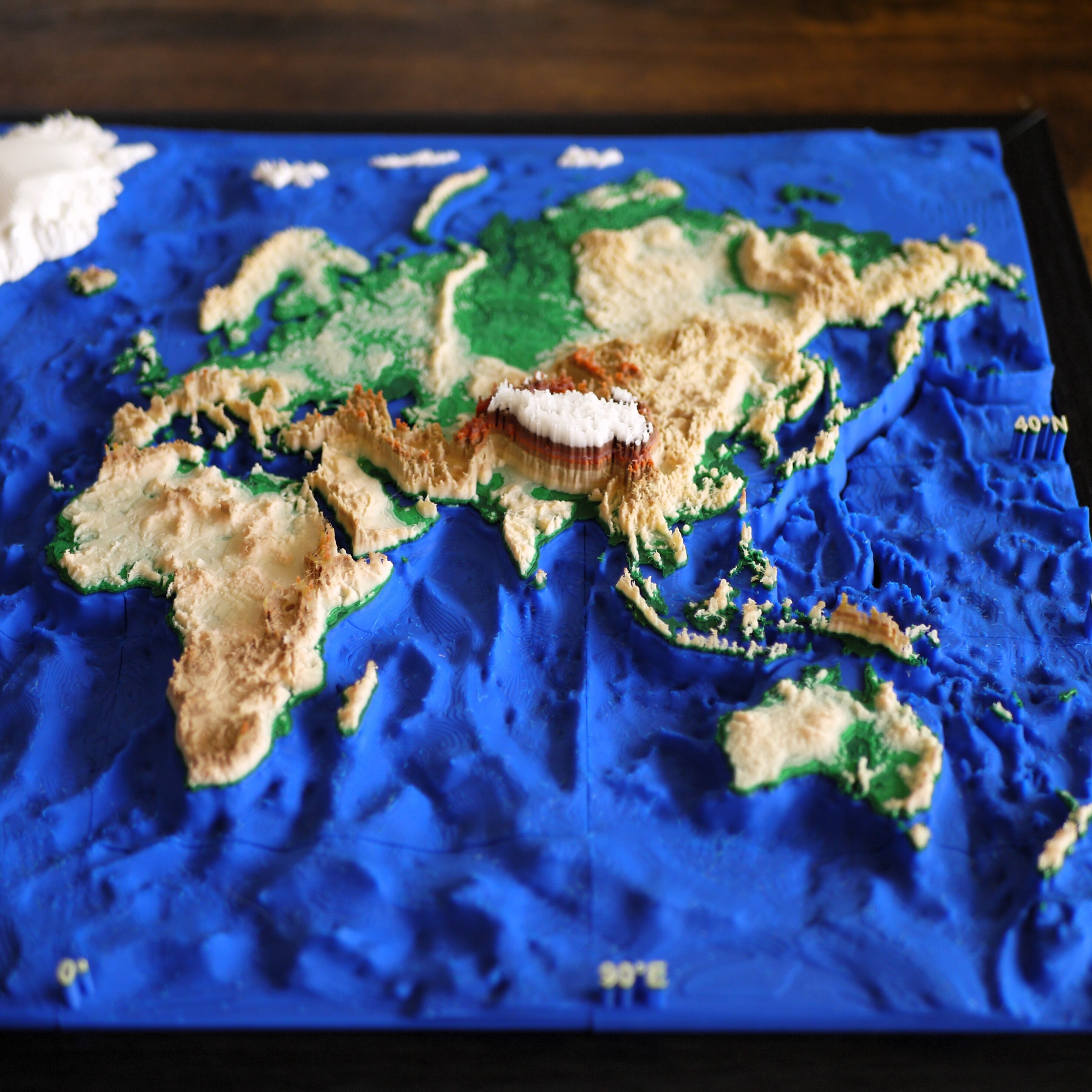 3D World Map-a3 Map of the World With Topography and Bathymetry - Etsy UK