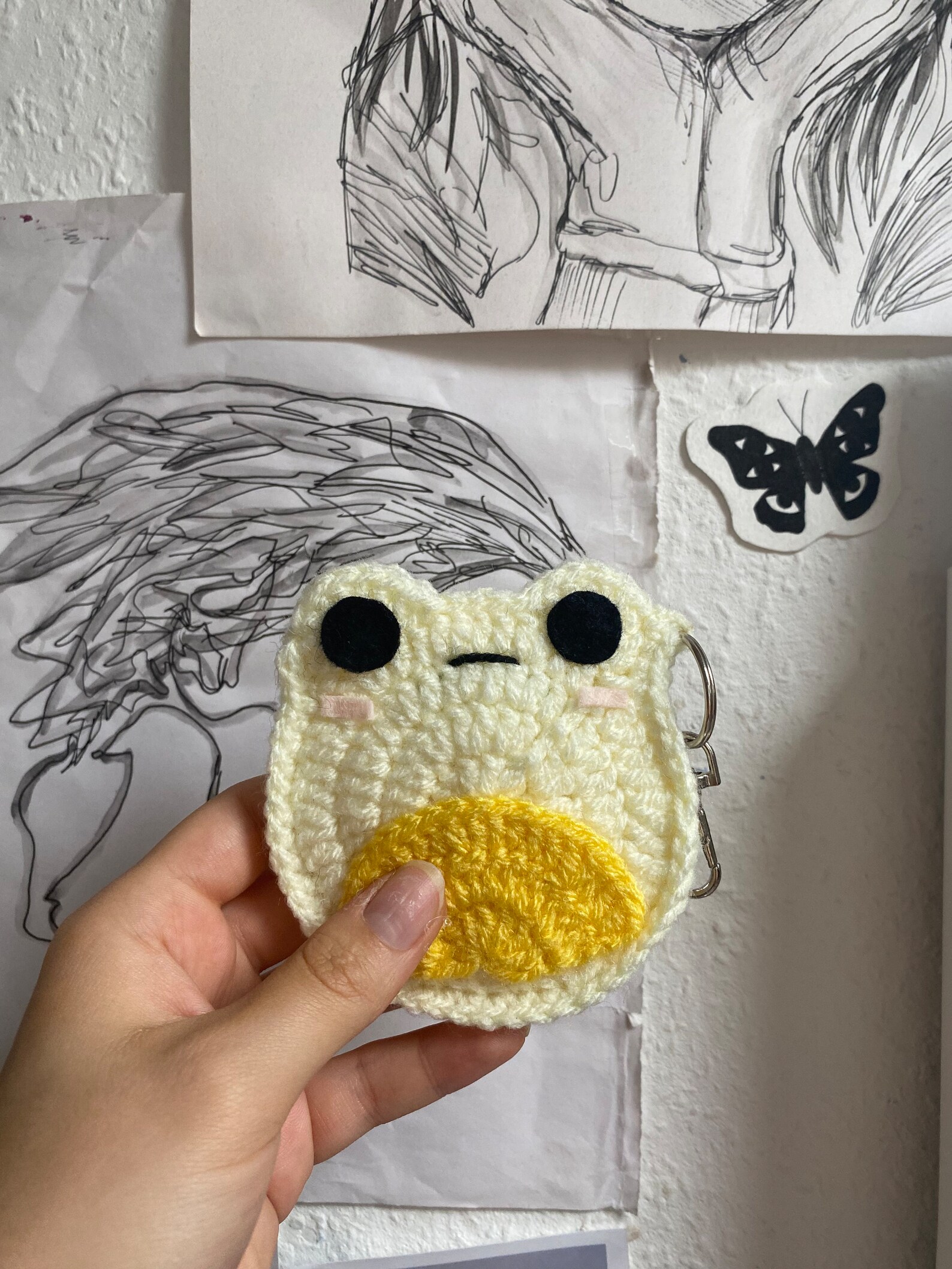 Crochet Froggy Pouch Keychain - Etsy UK