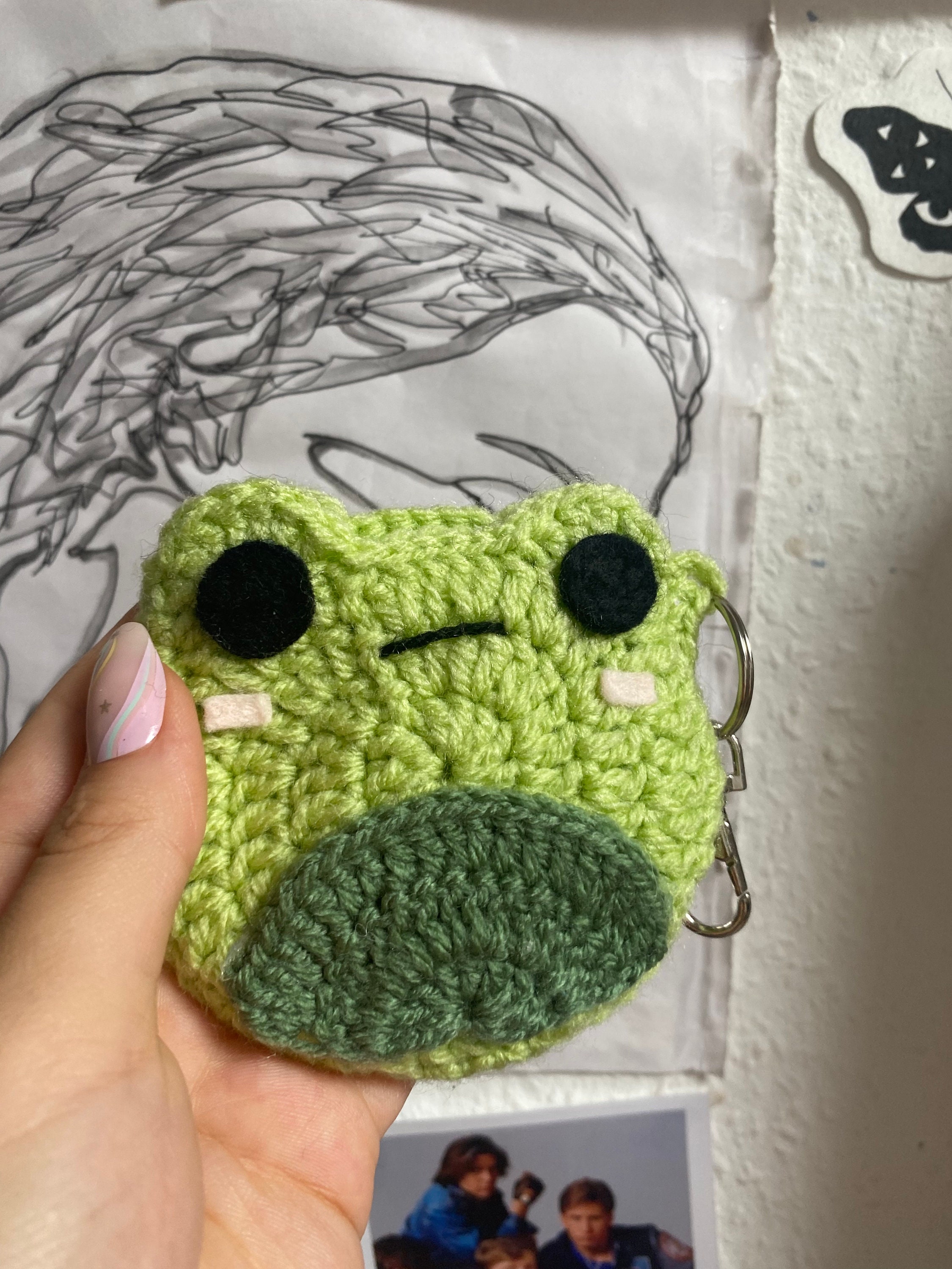 Crochet Froggy Pouch Keychain - Etsy UK