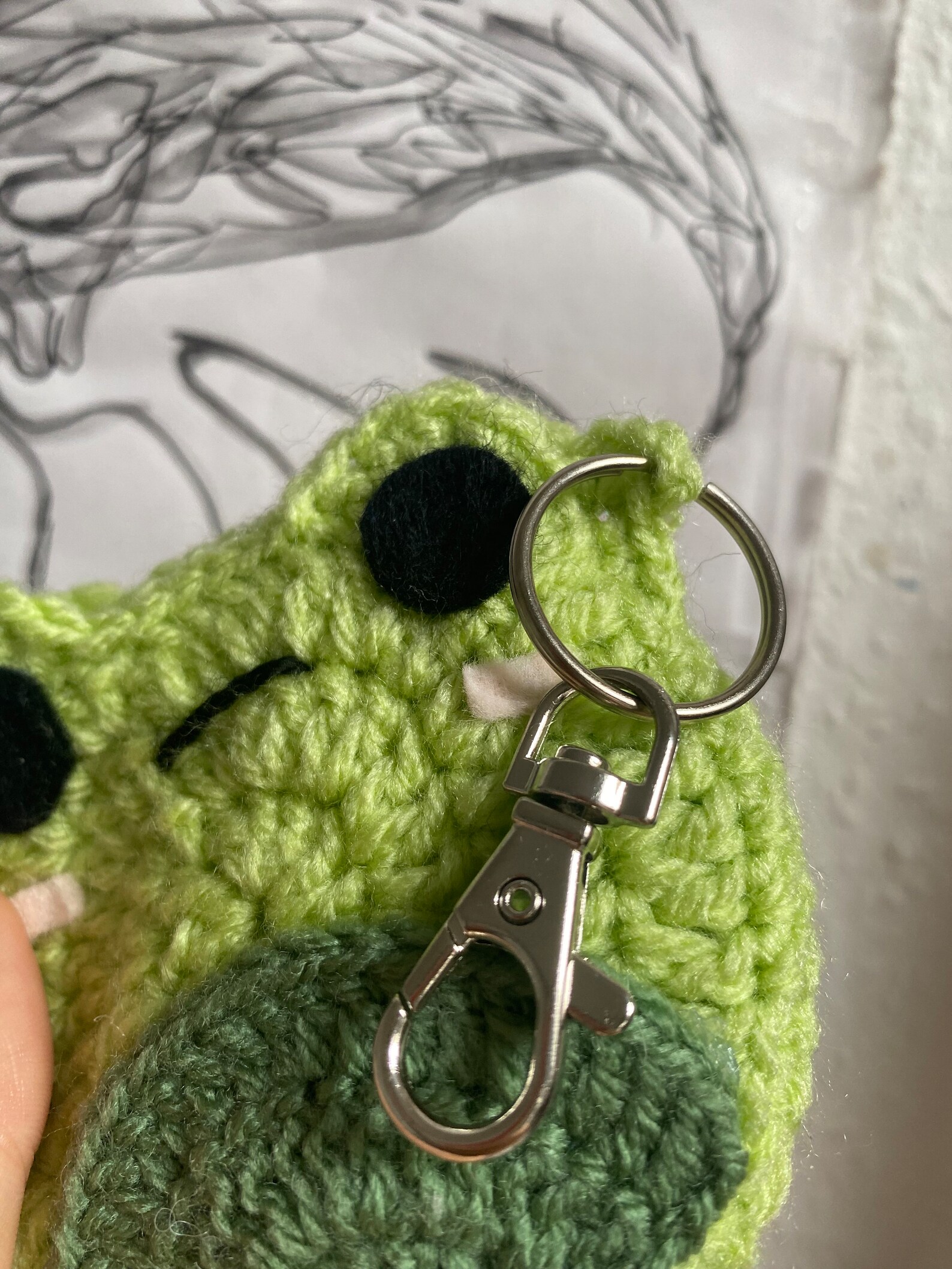 Crochet Froggy Pouch Keychain - Etsy UK