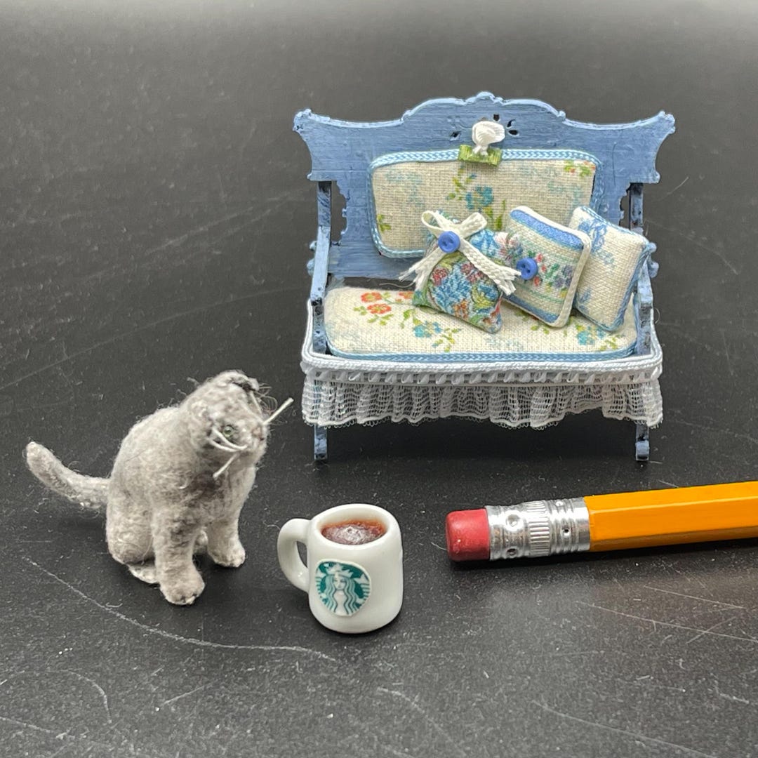 Susan Sweet Half-scale Dollhouse Miniature Settee With Three ...
