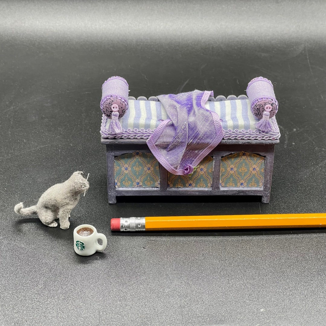 NEW Heather Pretty Dollhouse Miniature Bench With Two - Etsy