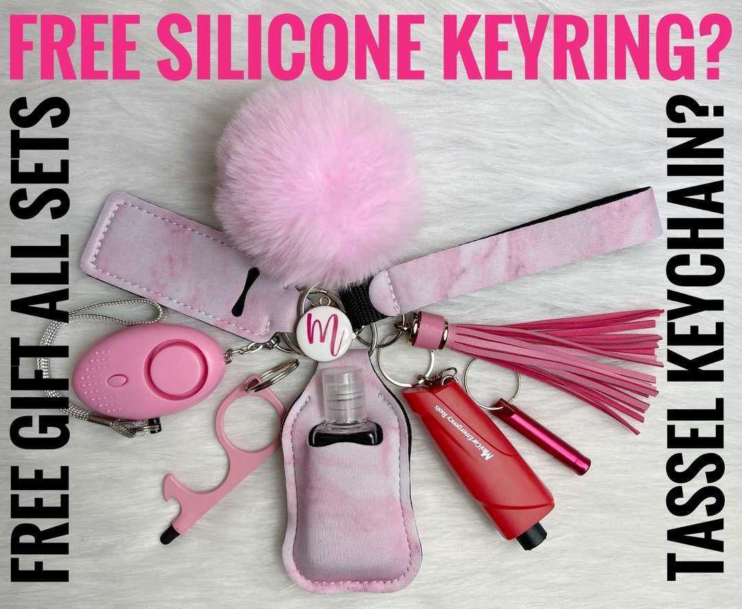 Personalized Safety Keychain Set, Alarm, Wristlet, Gifts for Her - Etsy