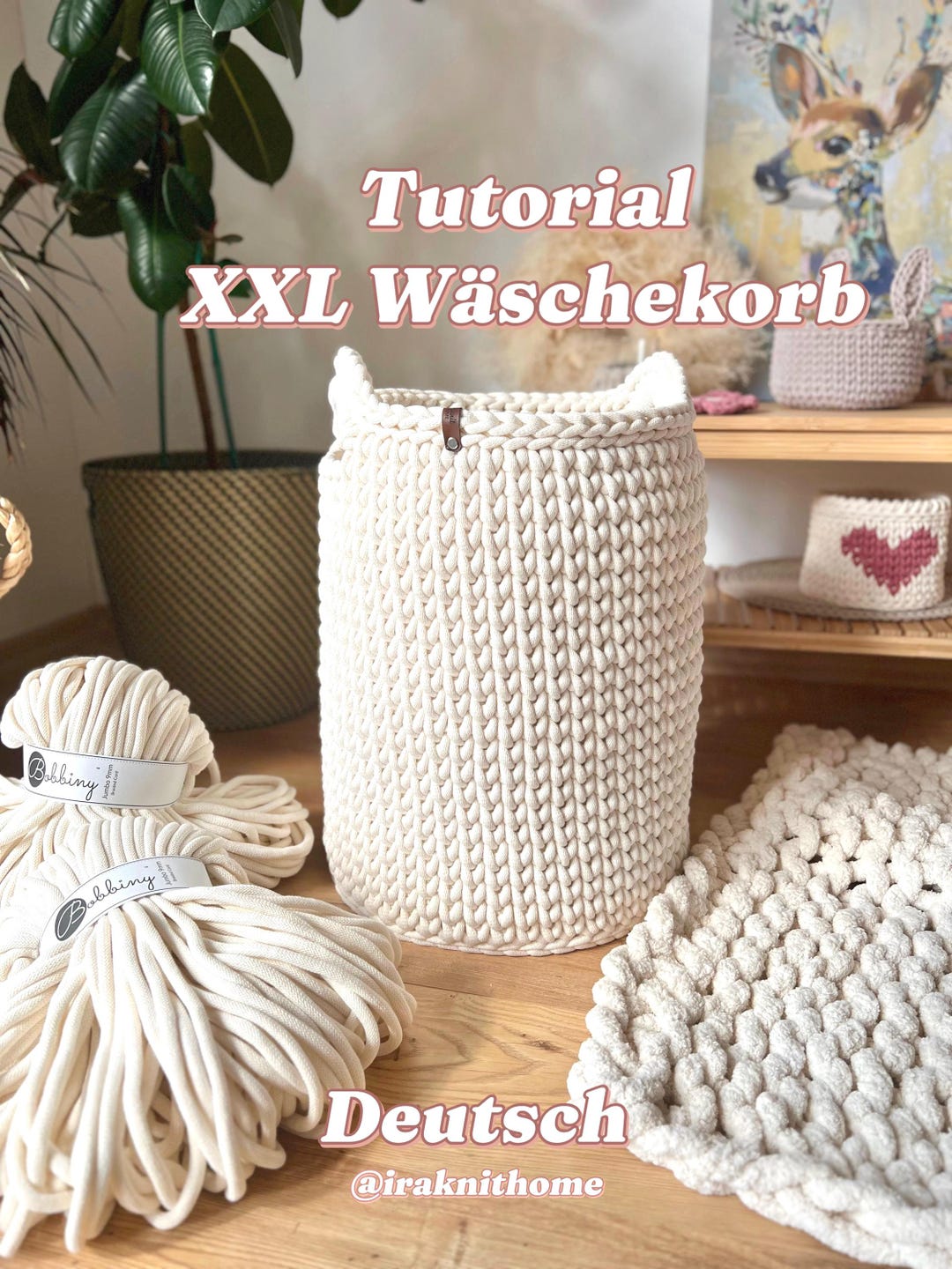Video Tutorial "crochet XXL Laundry Basket With Iraknithome ...