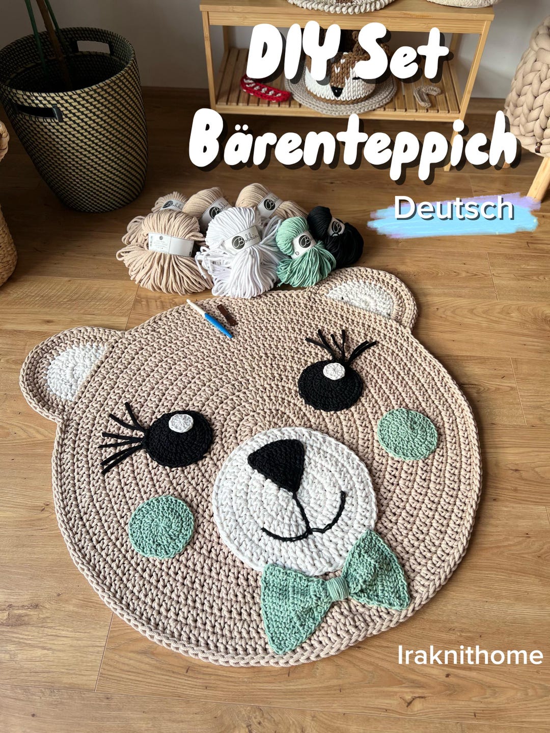 DIY Bear Rug Kit | DIY Teddy Bear Rug | Baby Rugs | Crochet Your Own ...